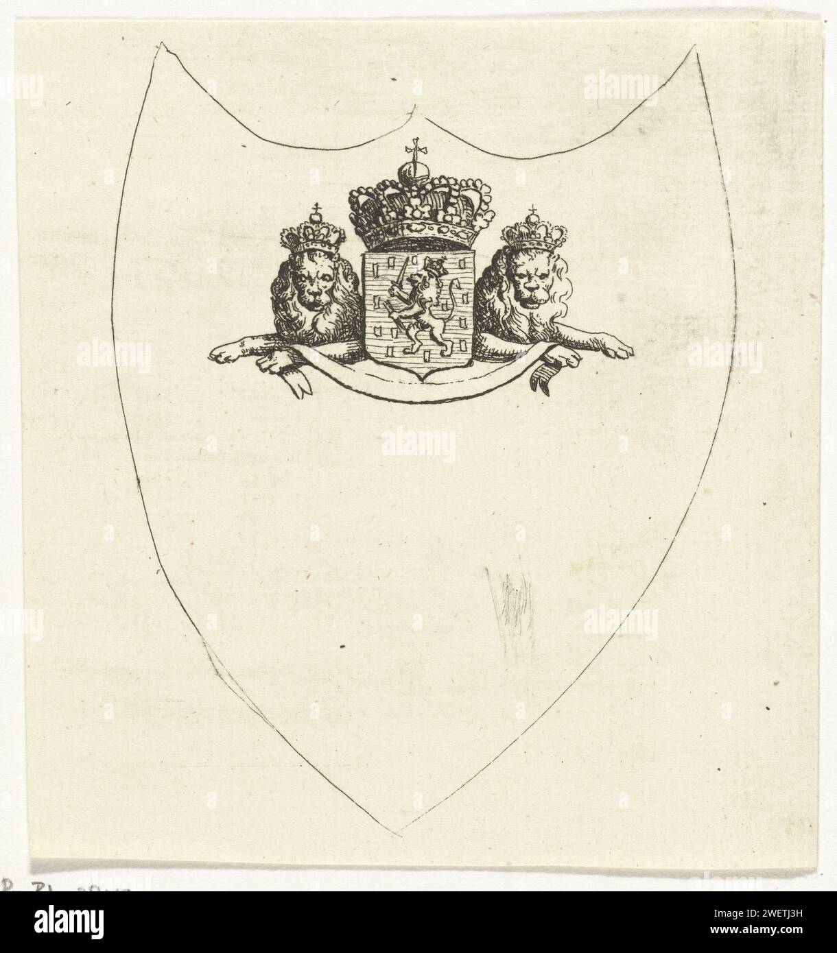 Vignette with weapon of the Netherlands, Anthonie van den Bos, 1778 ...