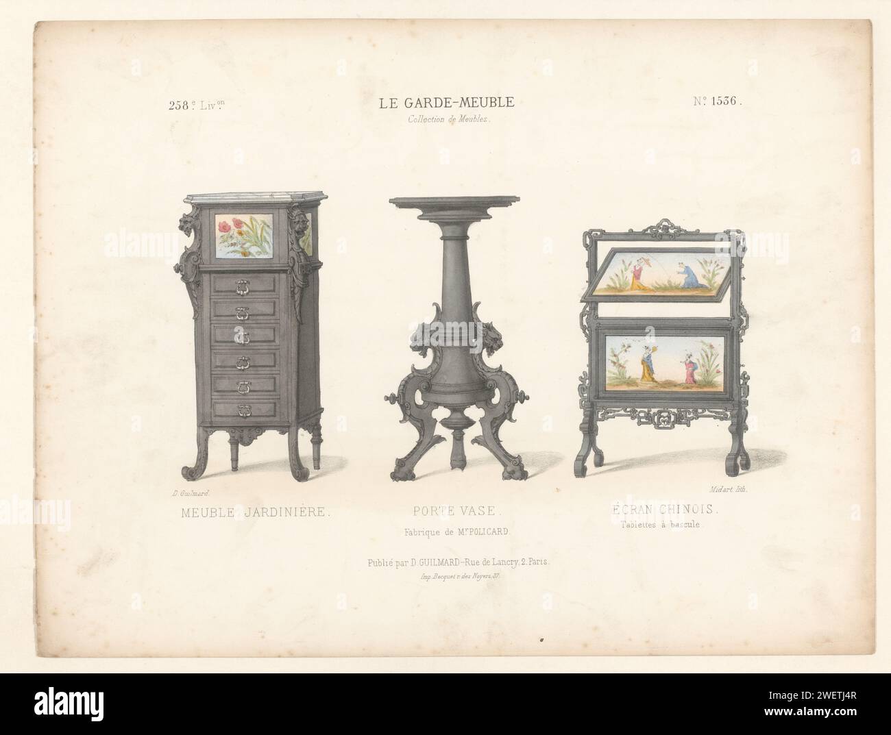 Jardinery, Voetstuk a louddist, Midart, Midart, 1839 - 1885 print A ...