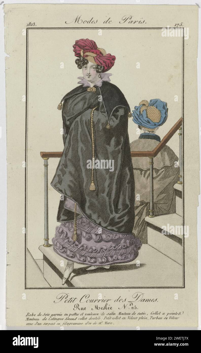 Small mail of the ladies, 1823, no. 175: silk dress garnished in legs ...