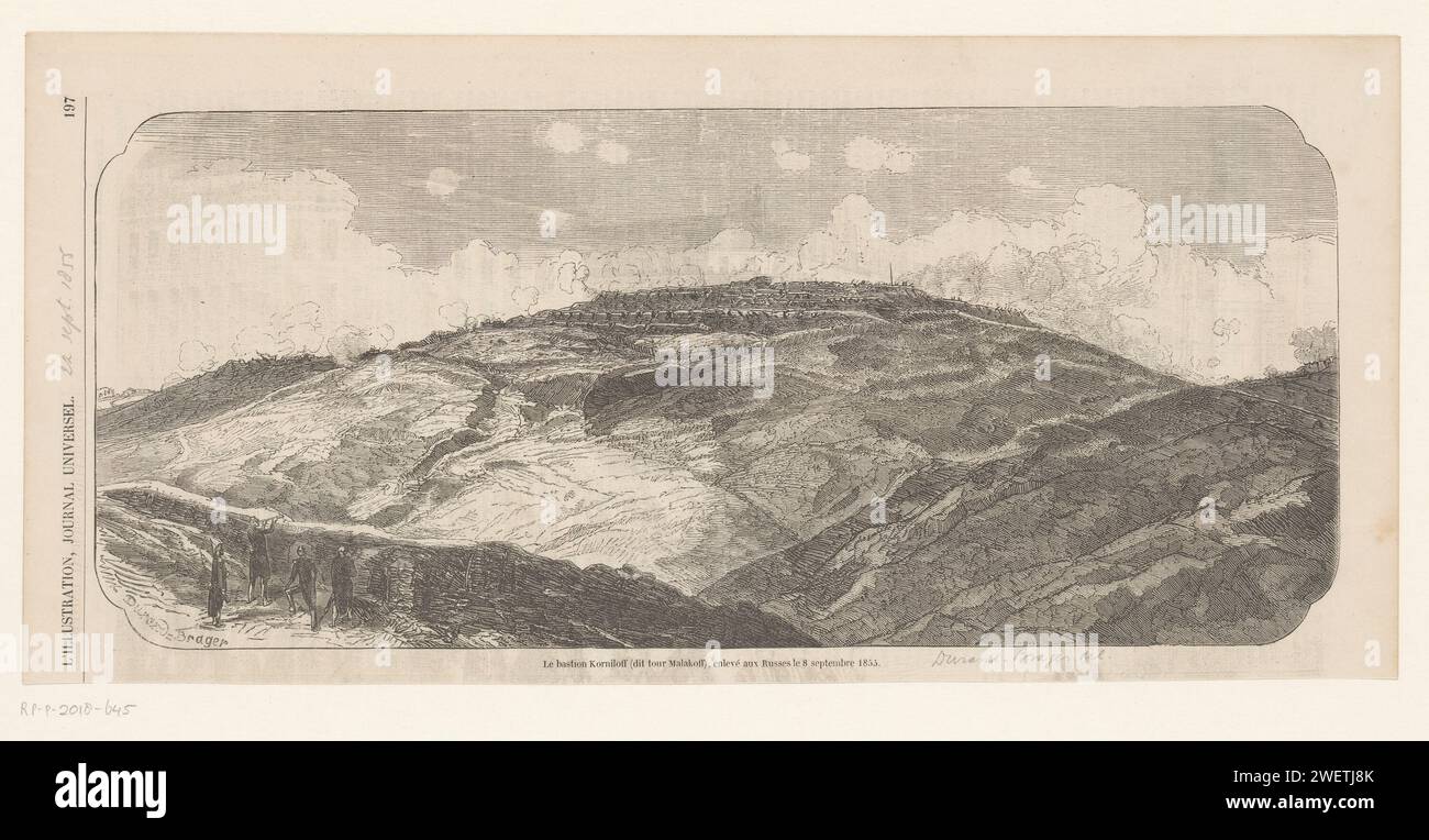 Battle of Malachov, 1855, Jean Baptiste Henri Durand-Brager, 1855 print ...