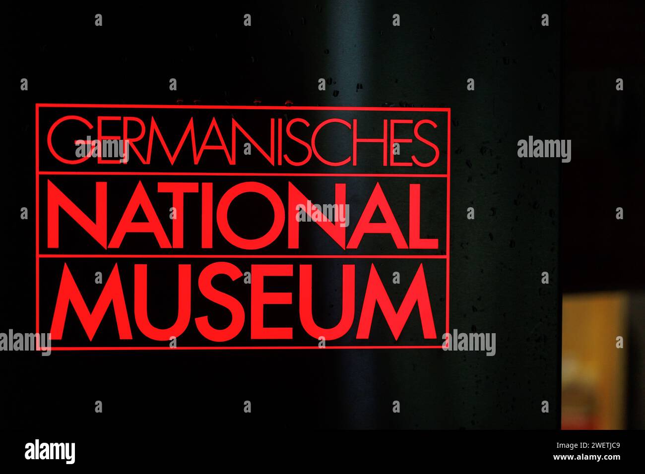 Nuremberg, Germany. 26th Jan, 2024. The illuminated sign "Germanisches ...