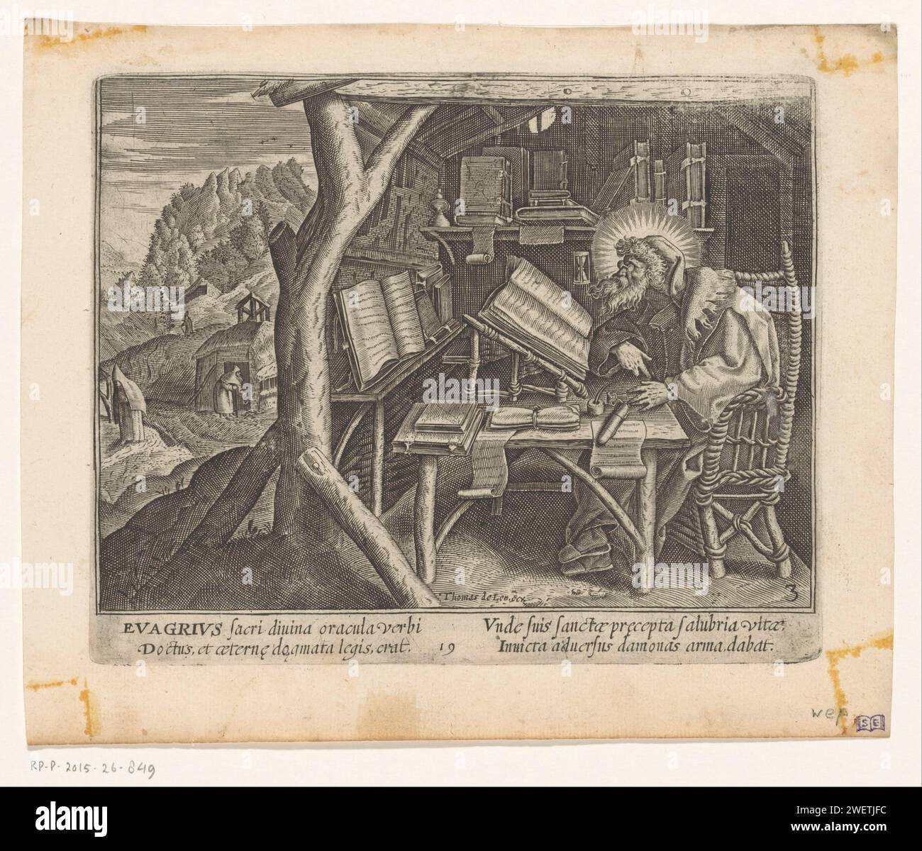 Evagrius Ponticus as a recluse, 1606 print The Holy Evagrius Ponticus ...