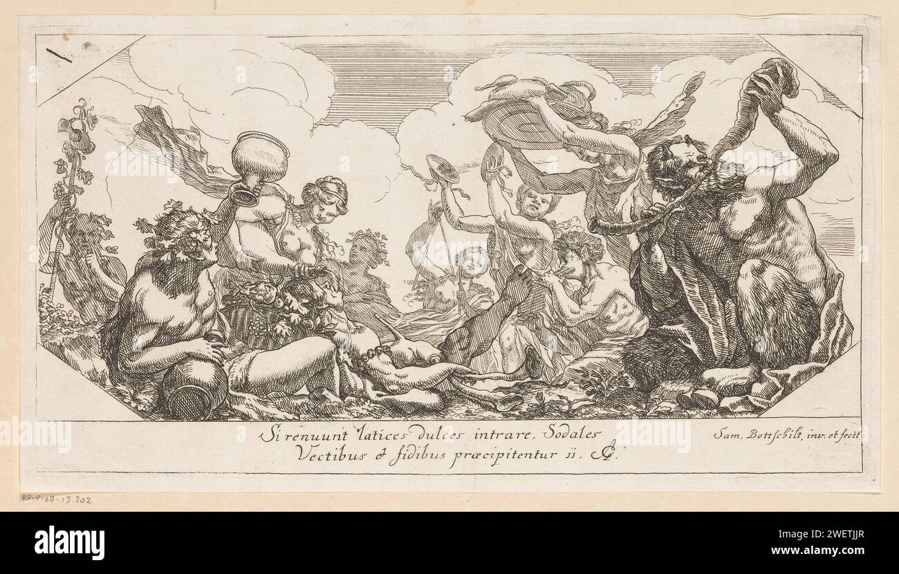 Bacchanaal, Samuel Bottschild, 1693 print paper etching Male Bacchant ...
