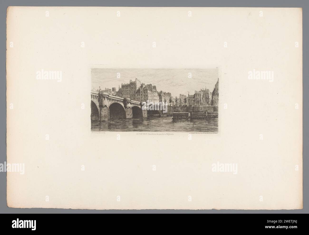 View of the Pont Neuf, Alfred Alexandre Delauney, 1874 print paper ...