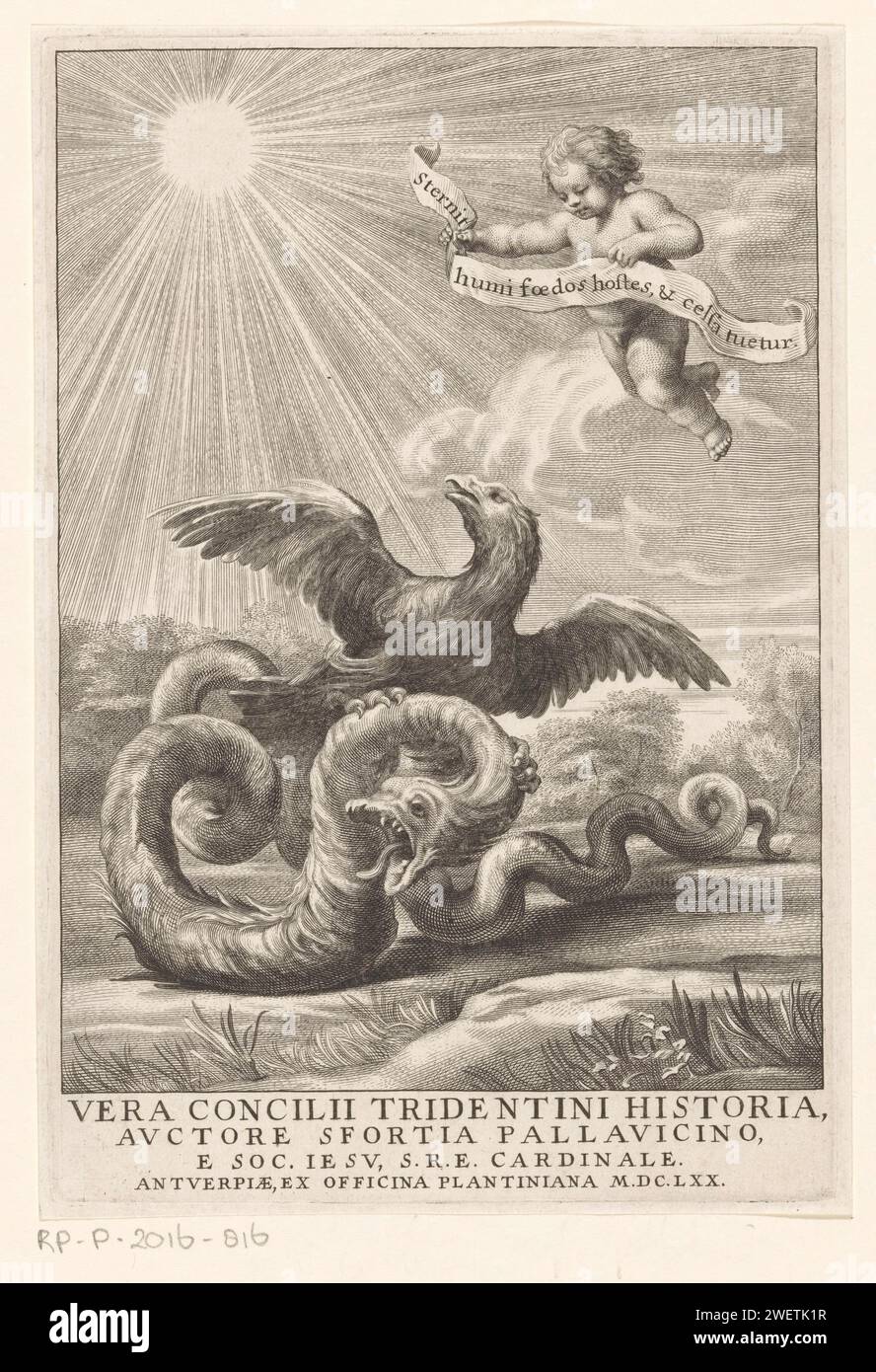 Eagle and Snake, Anonymous, 1670 print Allegory at the Council of Trent ...