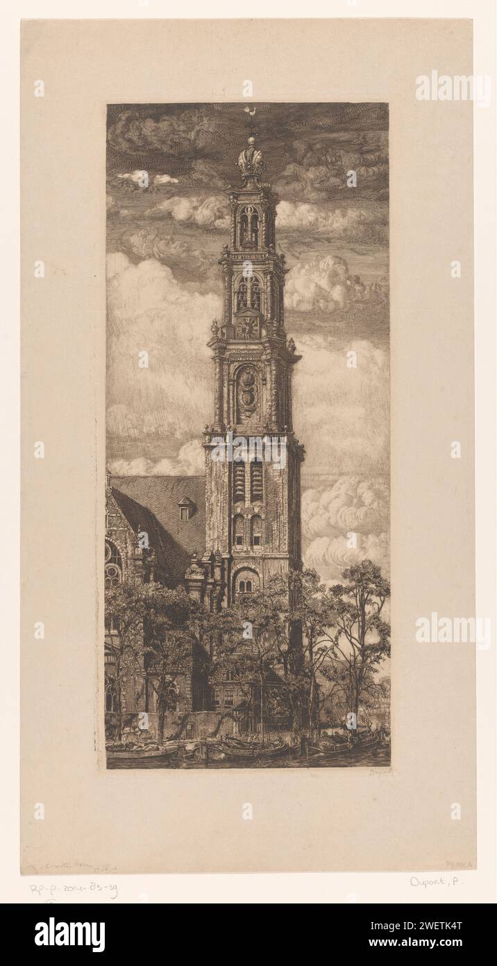 Westertoren in Amsterdam, 1907 - 1908 print View of the Westertoren in ...