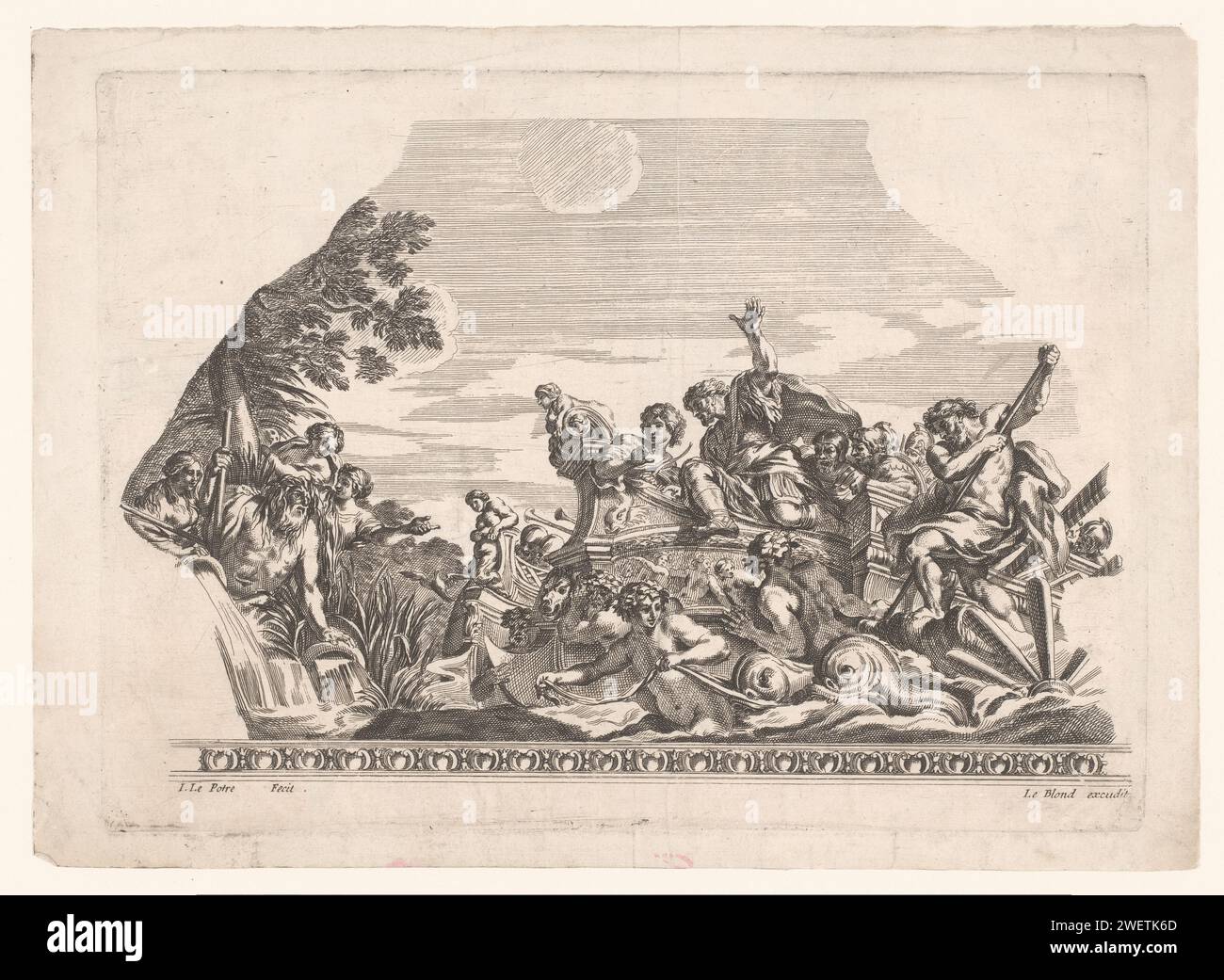 Arrival of Aeneas in Italy, Jean Lepautre, After Pietro da Cortona ...