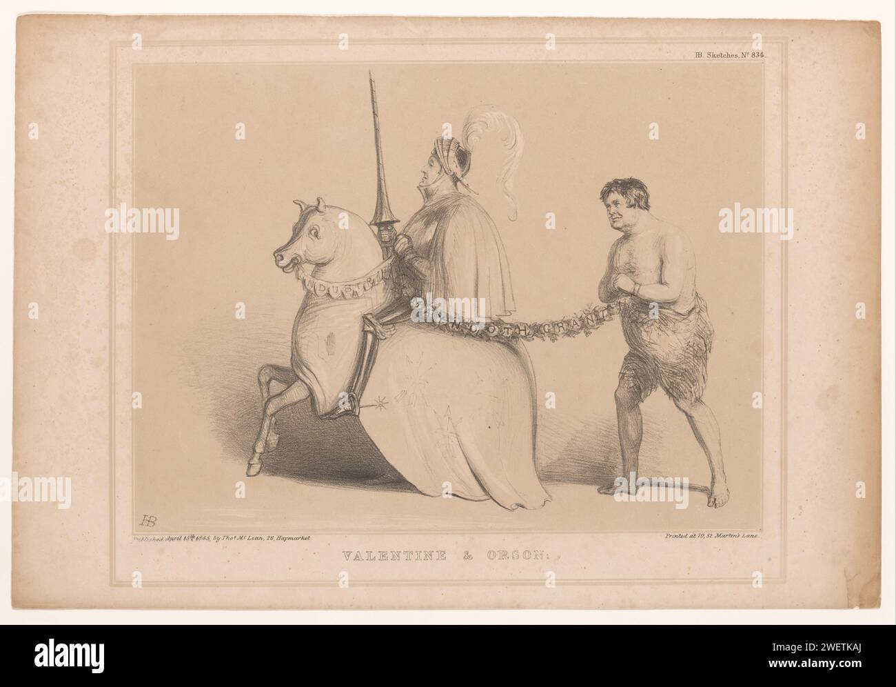 Cartoon with Prime Minister Robert Peel and Daniel O'Connell, John ...