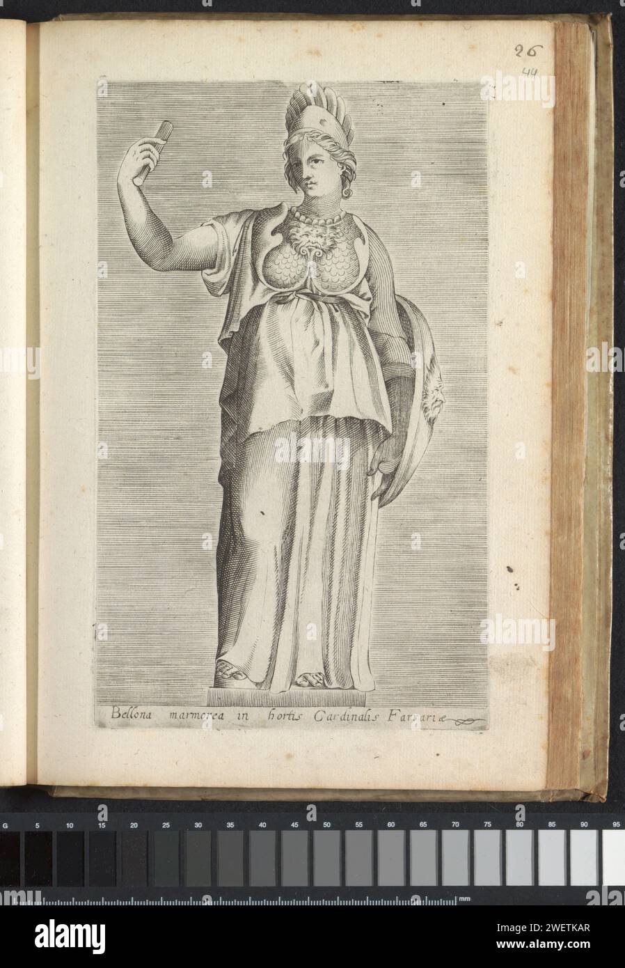 Bellona sculpture, Anonymous, 1584 print Caption in Latin. Print is part of an album. paper ...