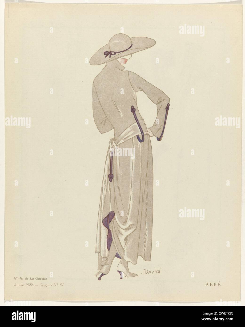 Gazette du Bon Ton, 1922, No. 10, Pl. IV: Abbé, David, 1922 Dress with ...
