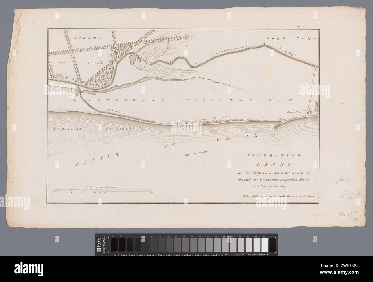 Map of Dijkbrraak under Loenen, 1809, Anonymous, 1809 print ...