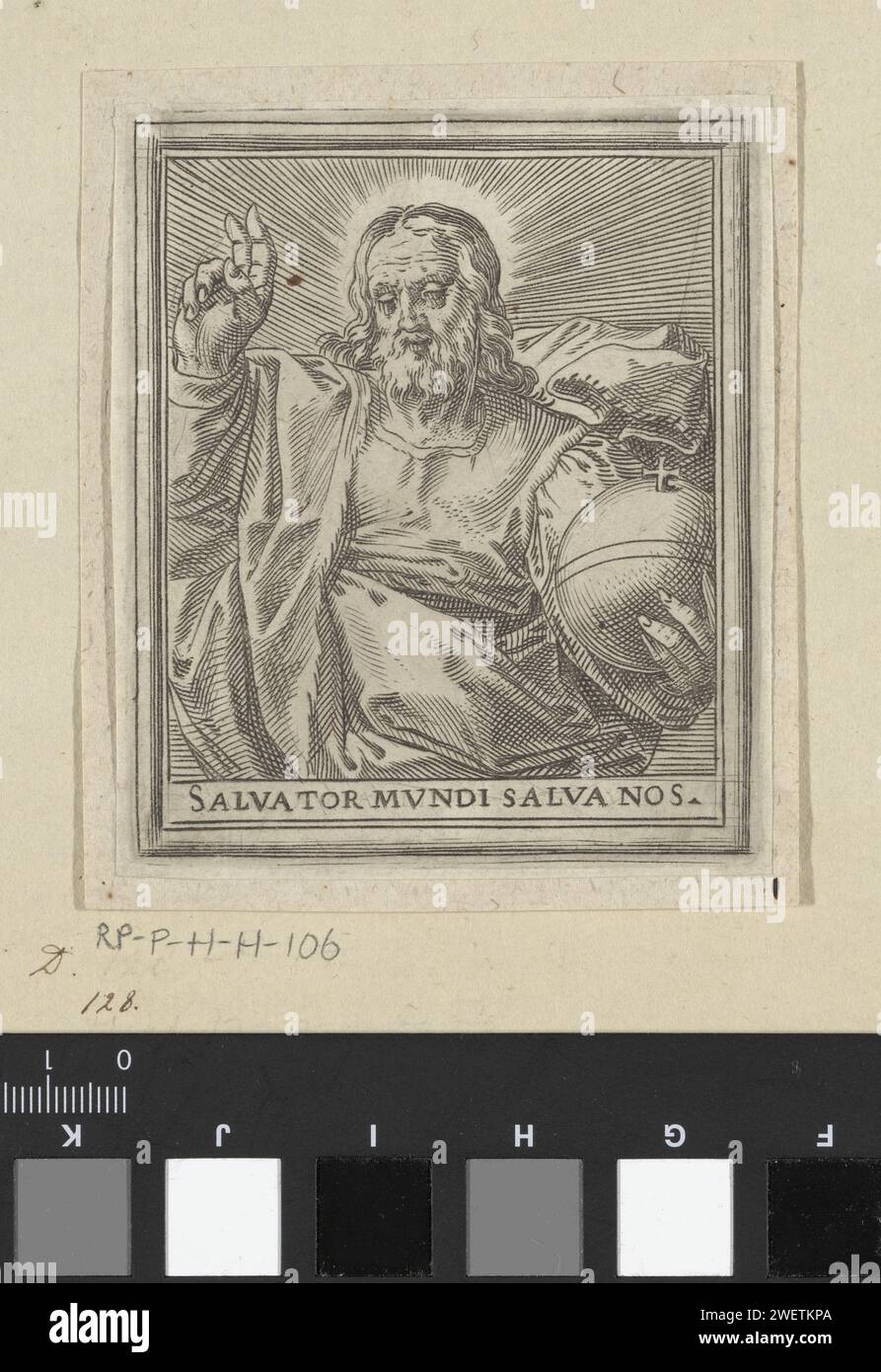 Christ als Savior, Agostino Carracci, 1581 print Christ as Salvator ...