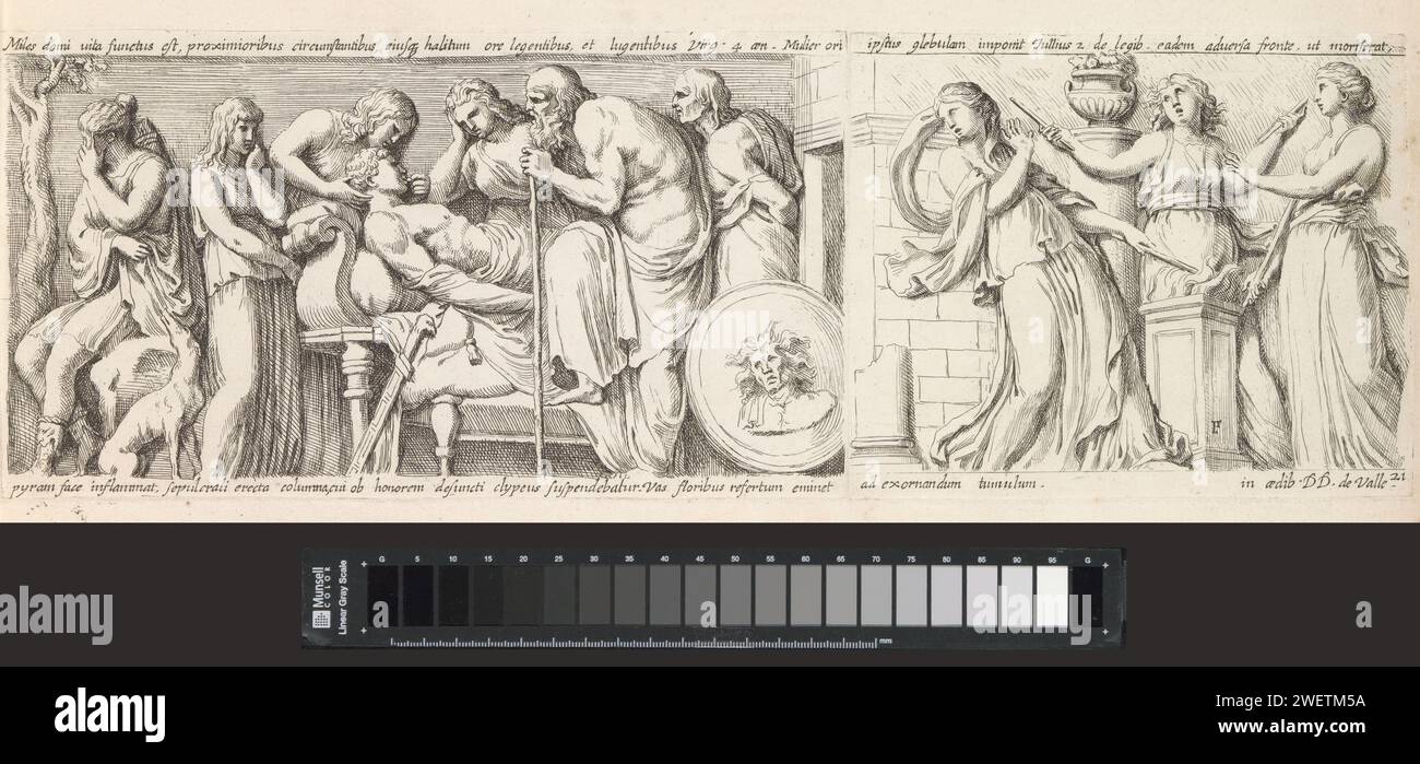 Relief with Diana, man on death bed and women around an altar, François ...