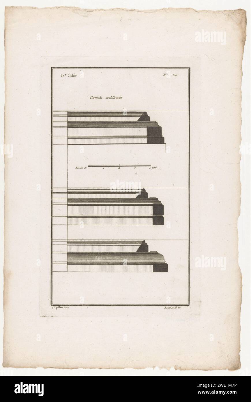 Three cornices, Jean Pelletier, After Juste Nathan François Boucher ...