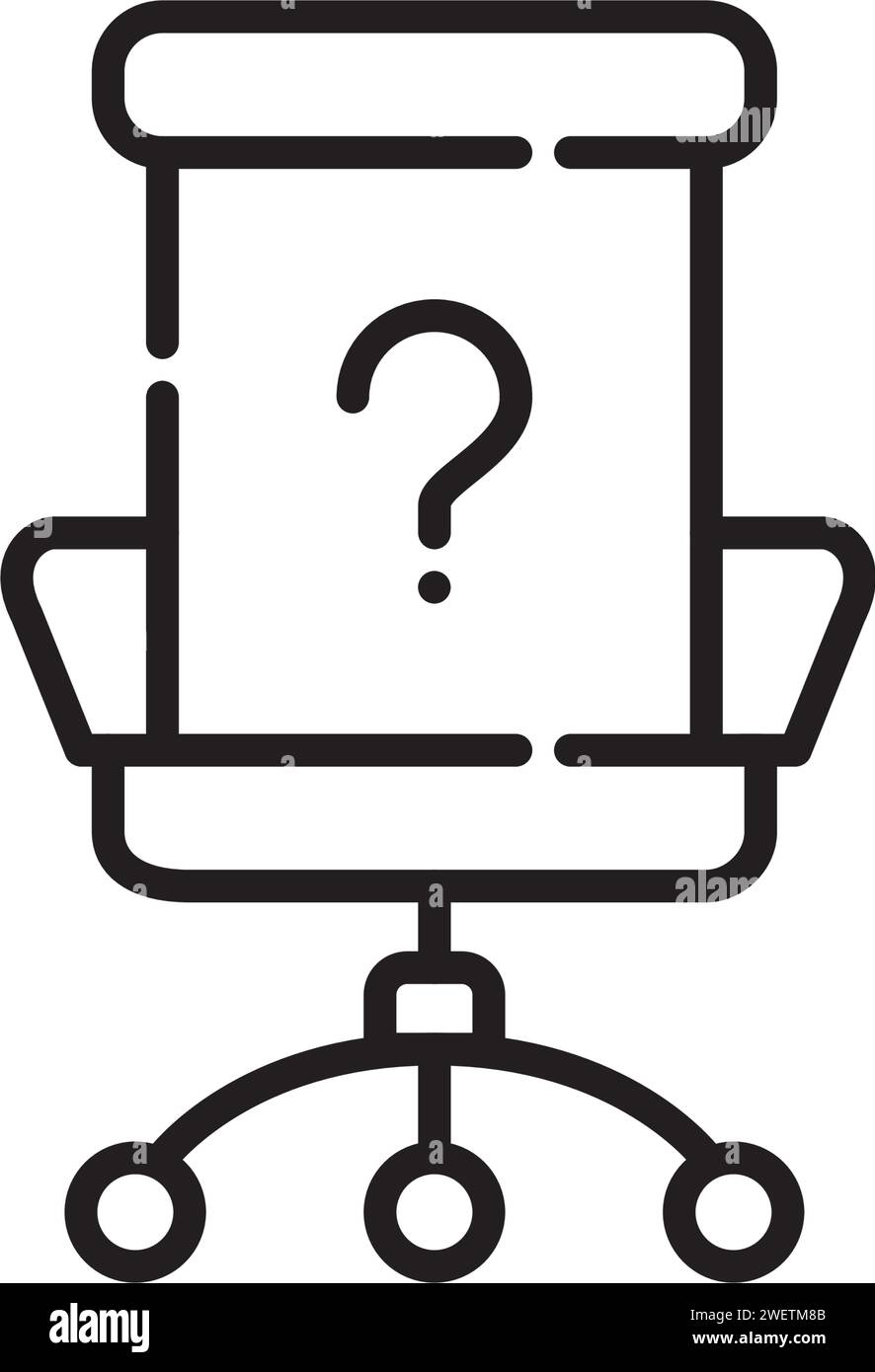 Office chair with question mark. Vacancy ad. Pixel perfect icon Stock ...