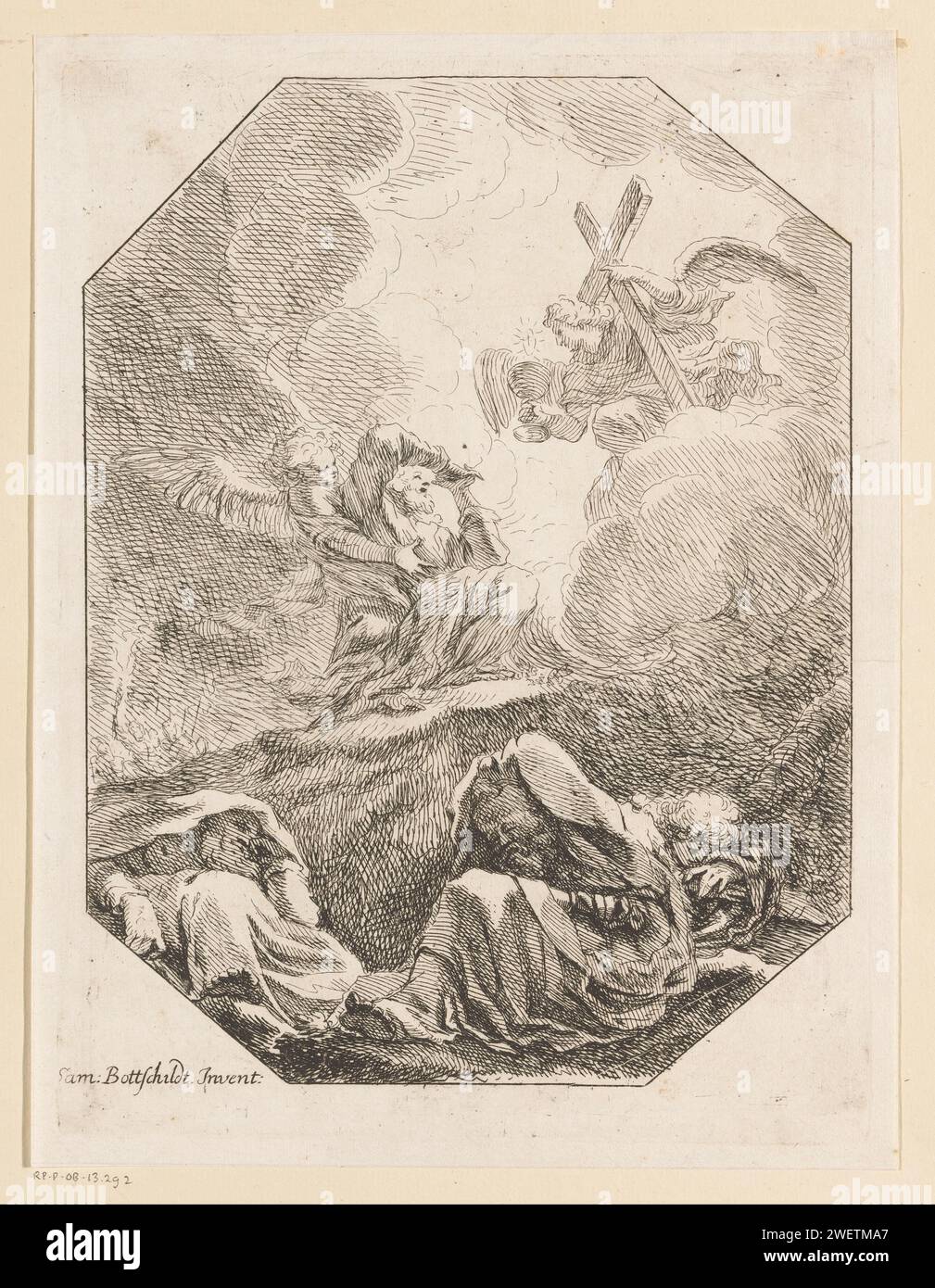 Christ in the Hof van Getsemane, Samuel Bottschild, 1693 print Christ ...