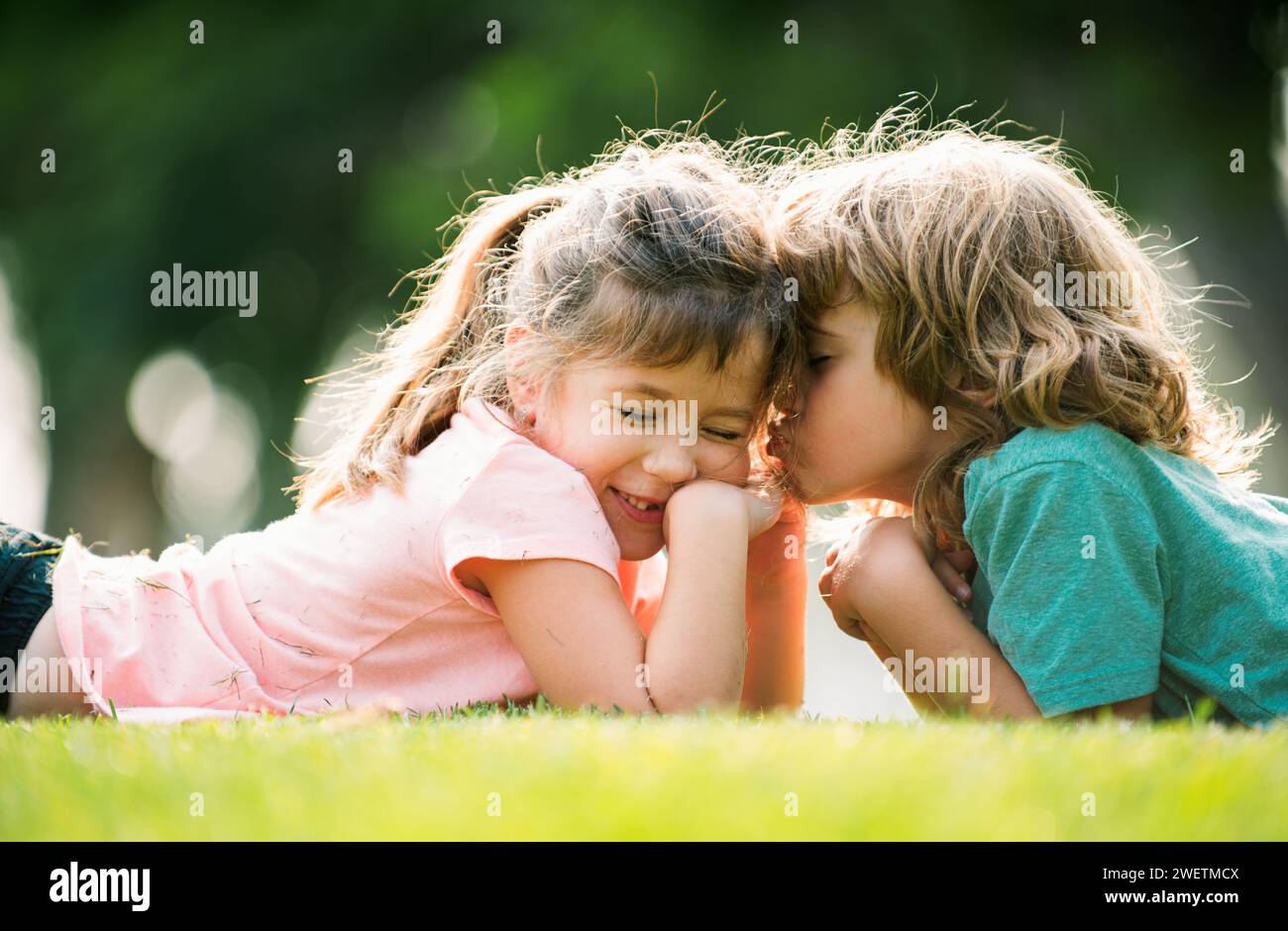 Kids cute couple in love. Children relationships. Little boy girl ...