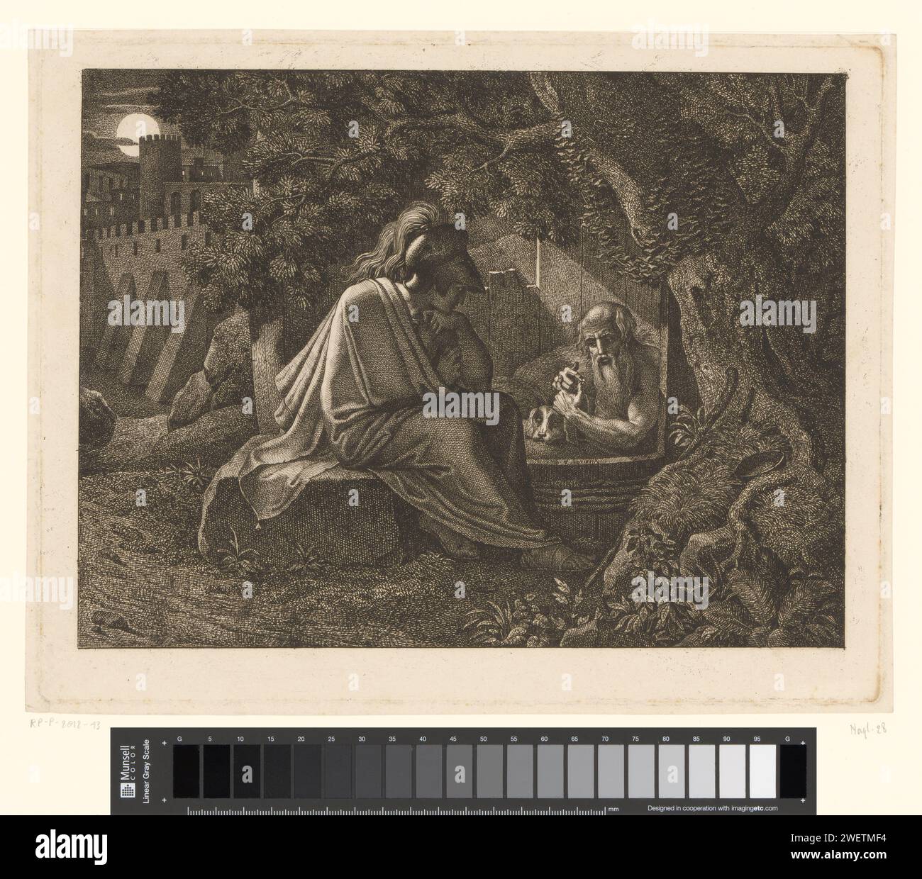 Alexander the Great visits Diogenes, Karl Russ, c. 1807 - c. 1815 print ...