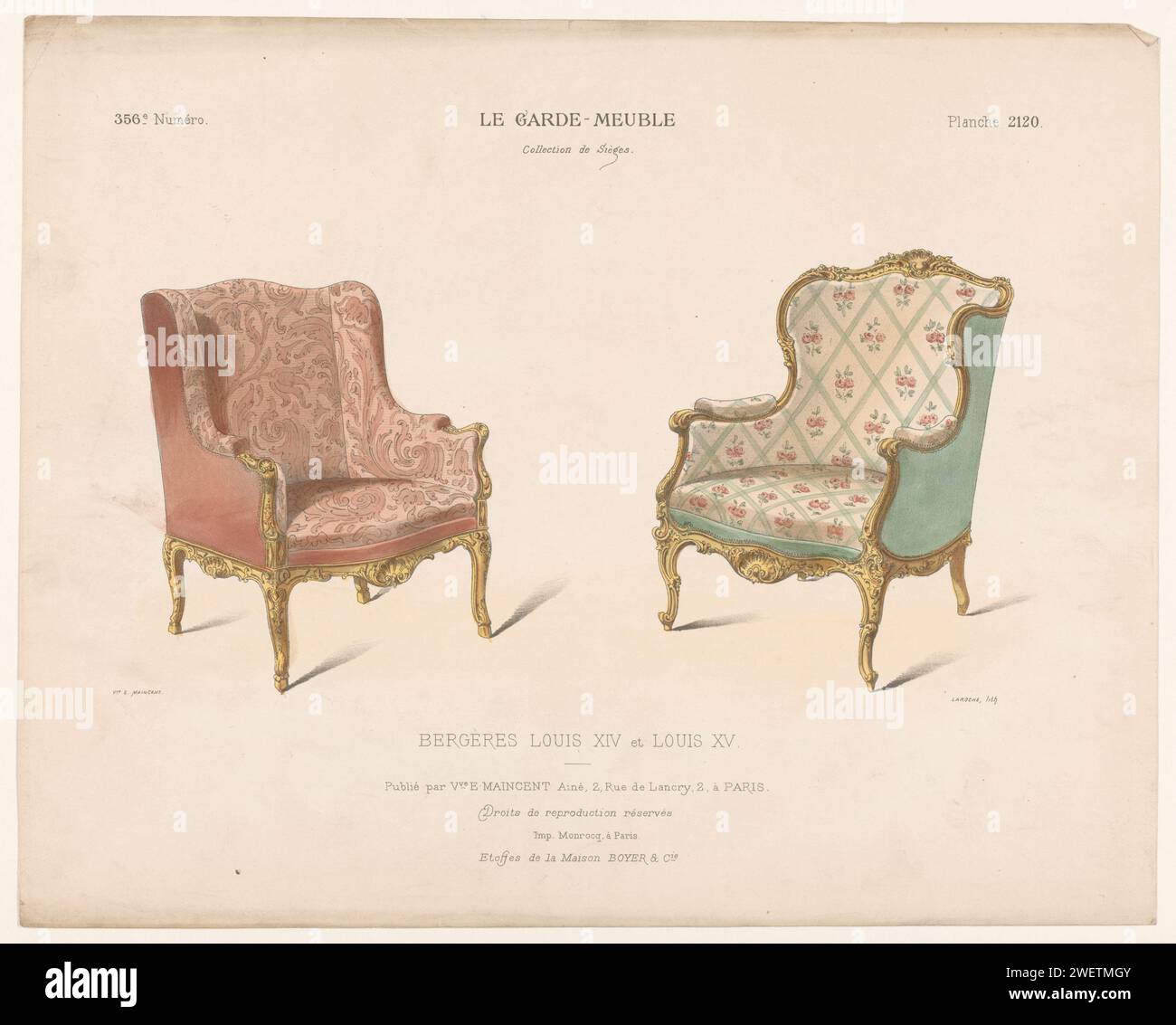 Two chairs, Léon Laroche, 1895 - 1935 print Two seats in the styles of ...