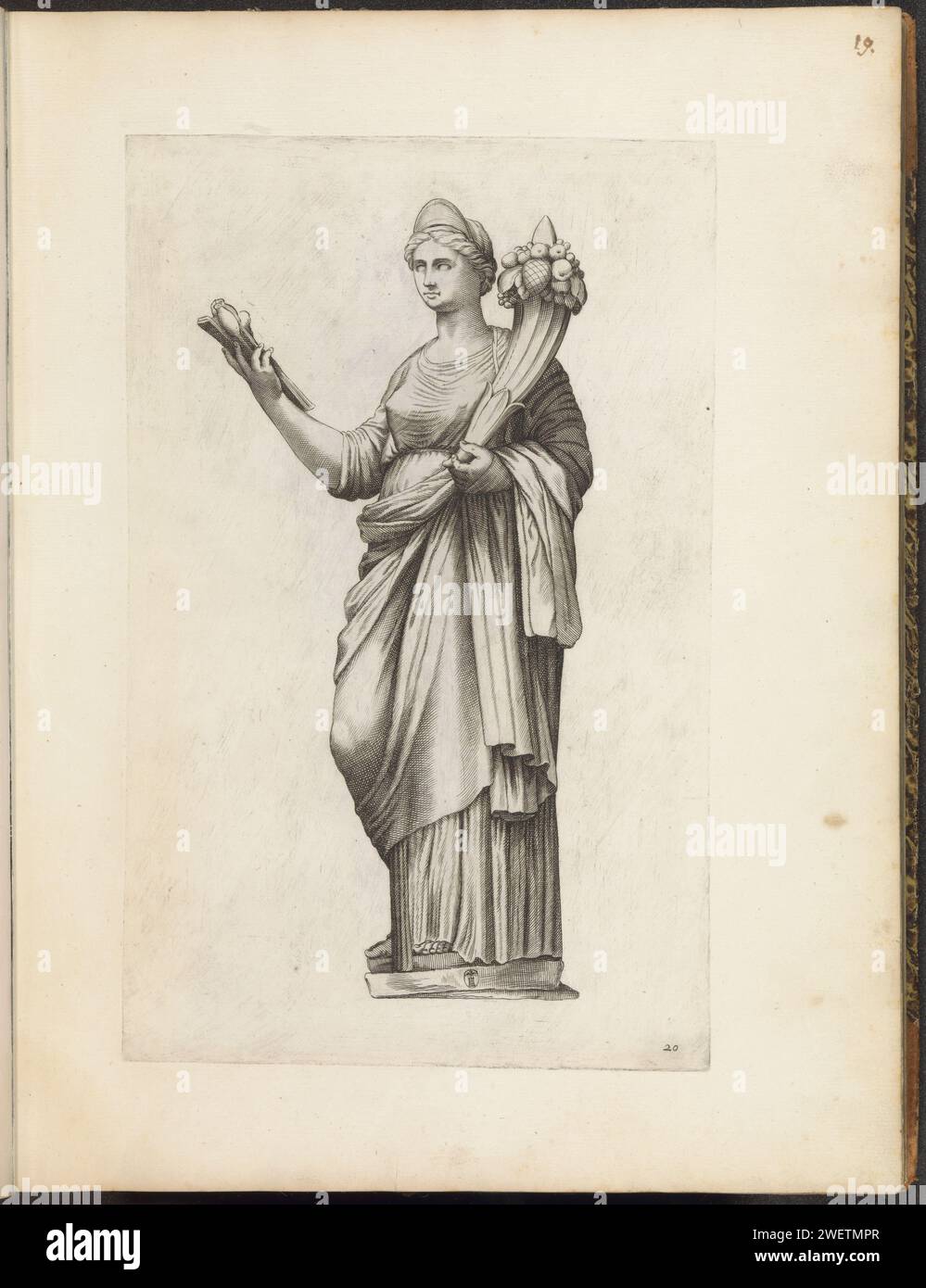 Statue of goddess with Hoorn of Abundance, 1636 - 1647 print A statue ...