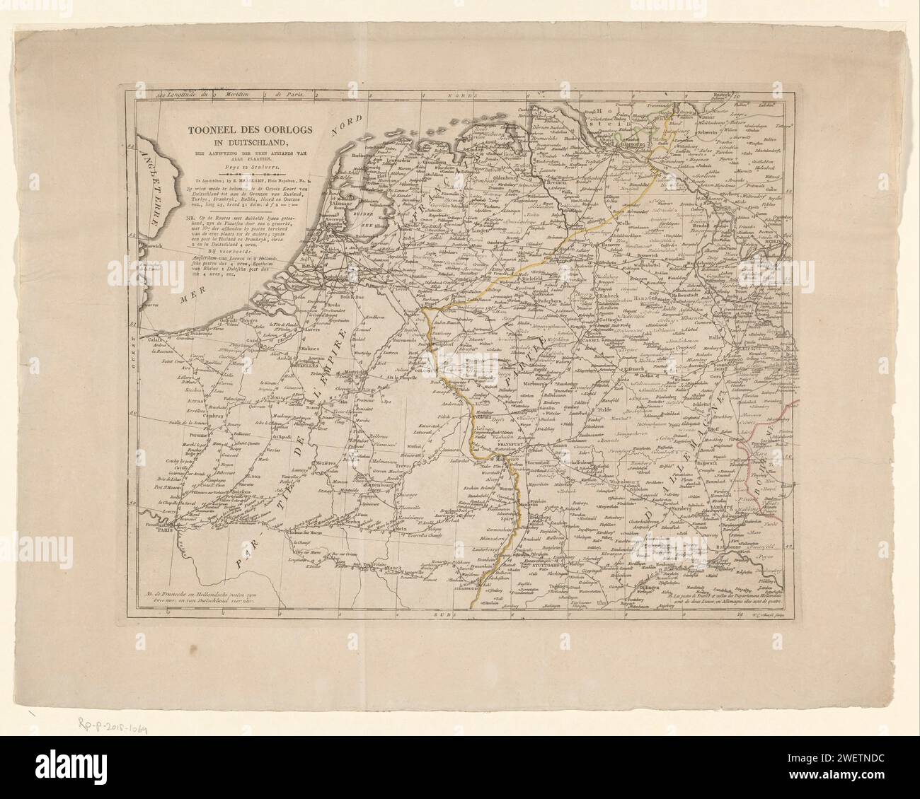 Map of Germany, The Netherlands and Northern France, Willem Cornelis ...