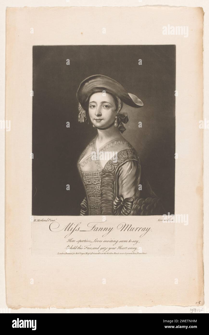 Portret van Fanny Murray, Richard Purcell, after Henry Robert Morland ...