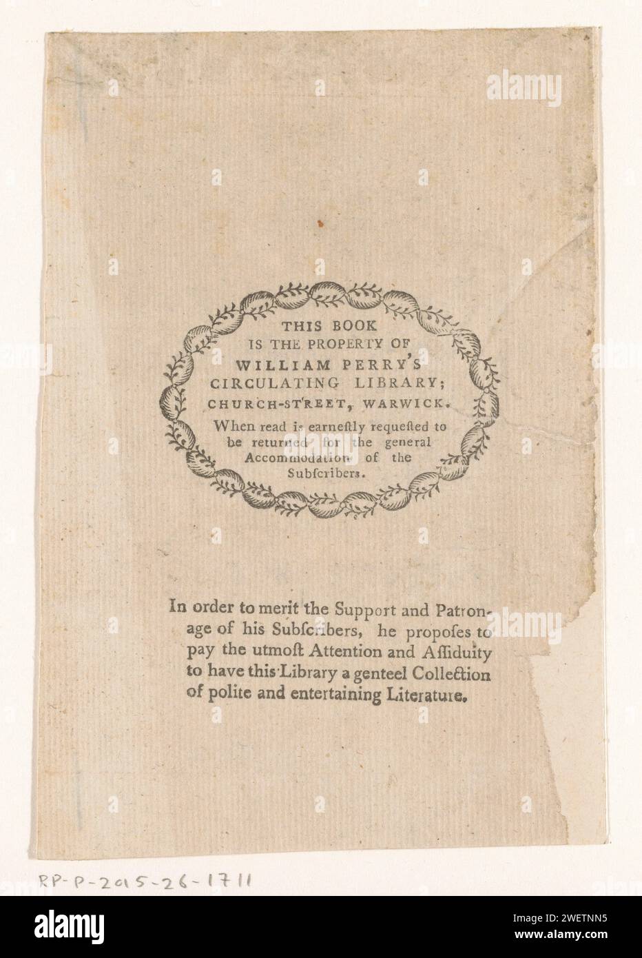 William perrys circulating library hi-res stock photography and images ...