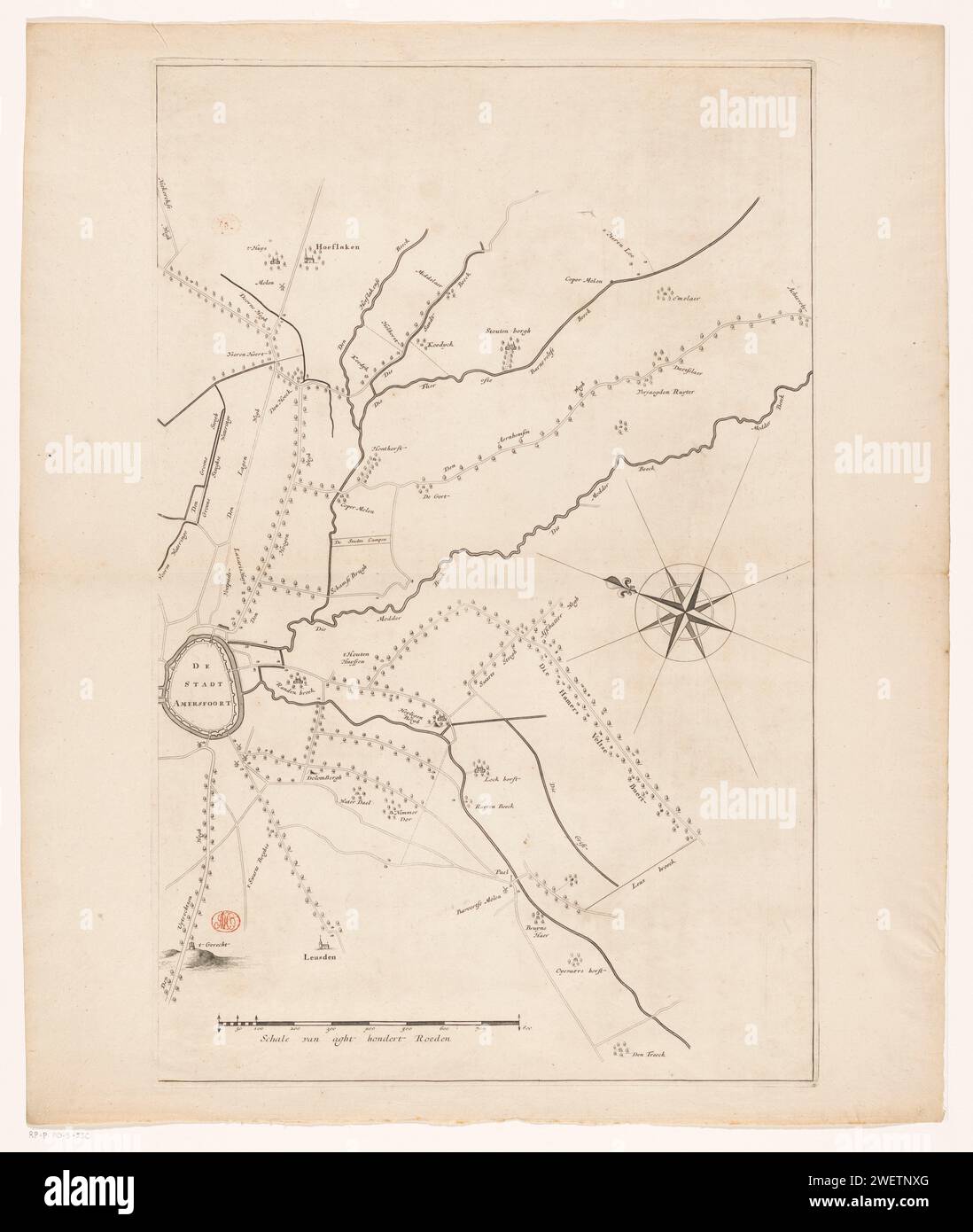 Map of the River Eem (third part), Thomas Doesburgh, 1692 print Third ...