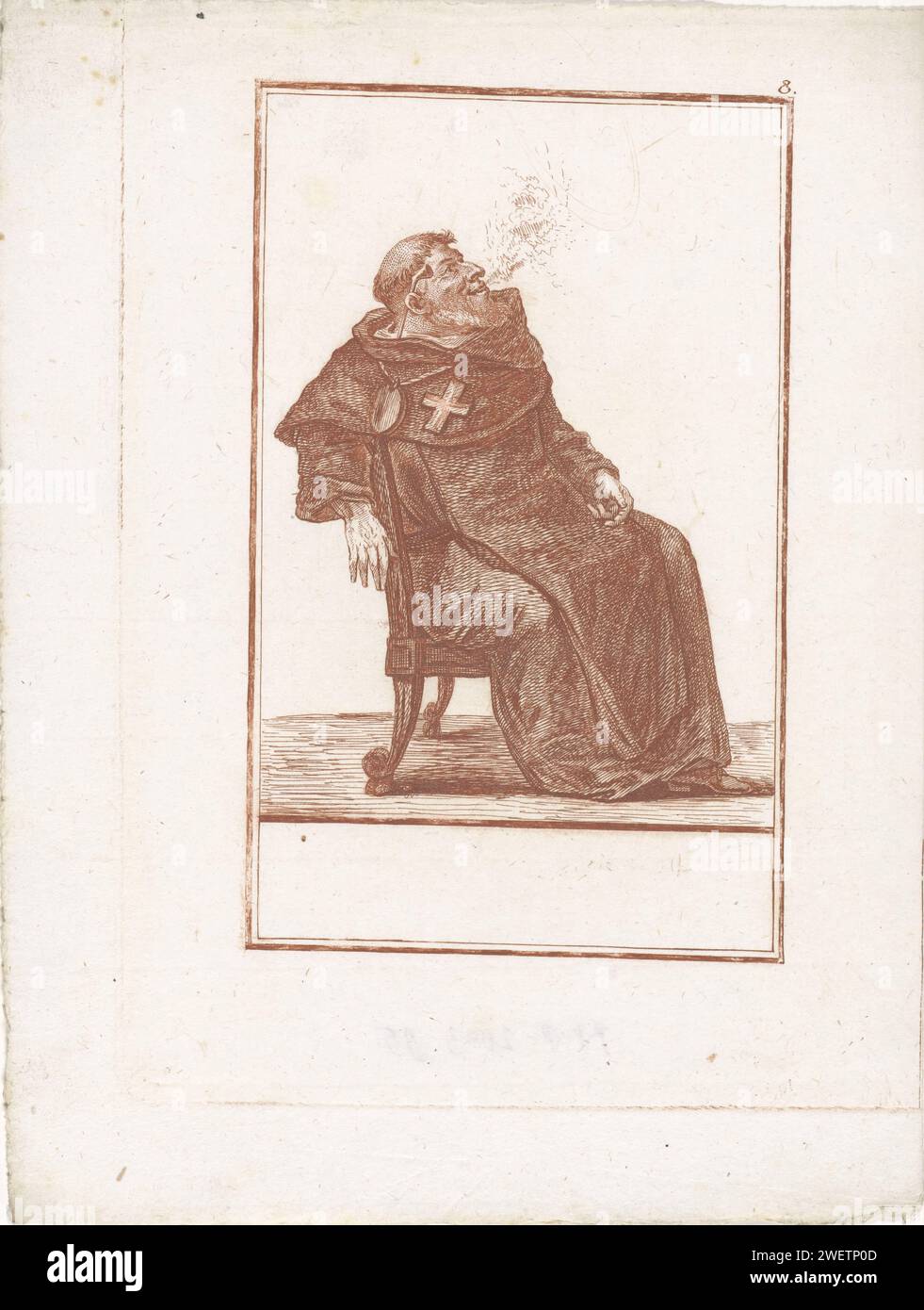 Smoking monk with pipe, Jacob Gole (attributed to), after Cornelis ...