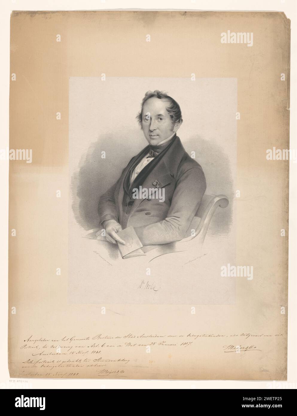 Portrait of Willem Vrolik, Henricus Wilhelmus Couwenberg, 1848 print ...