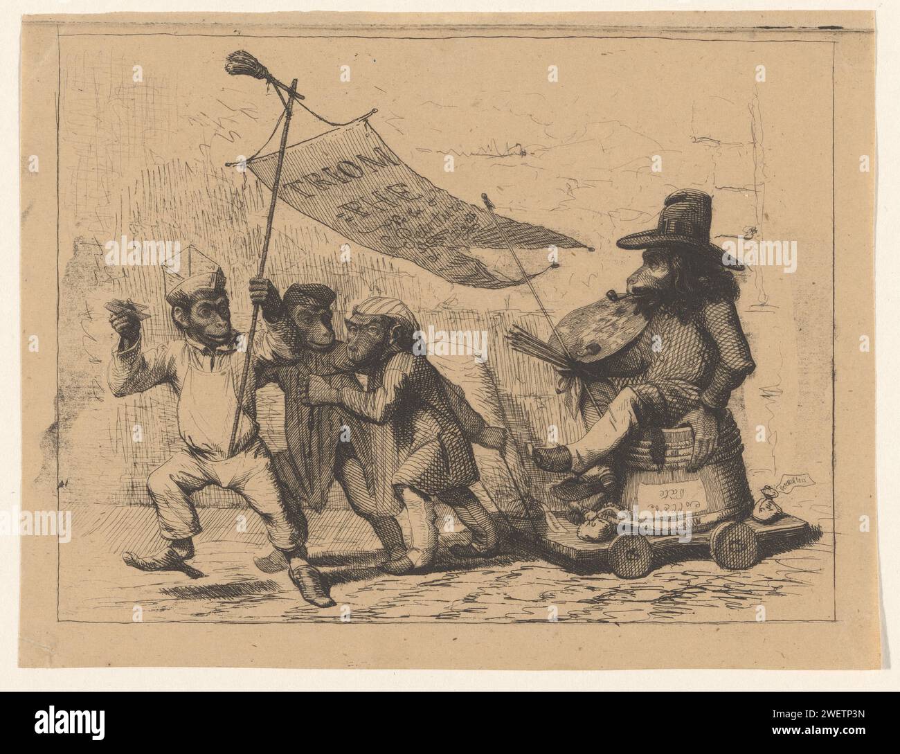 Satire on painting (triumph of painting), Anonymous, c. 1850 - c. 1870 ...