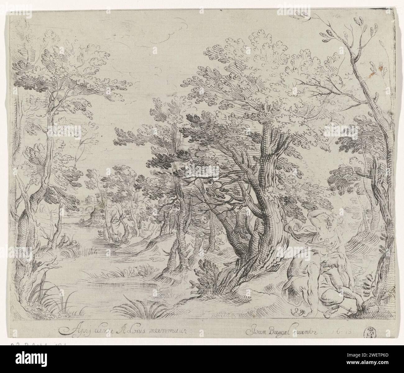 Landscape with Venus that mourns for the death of Adonis, 1613 print ...