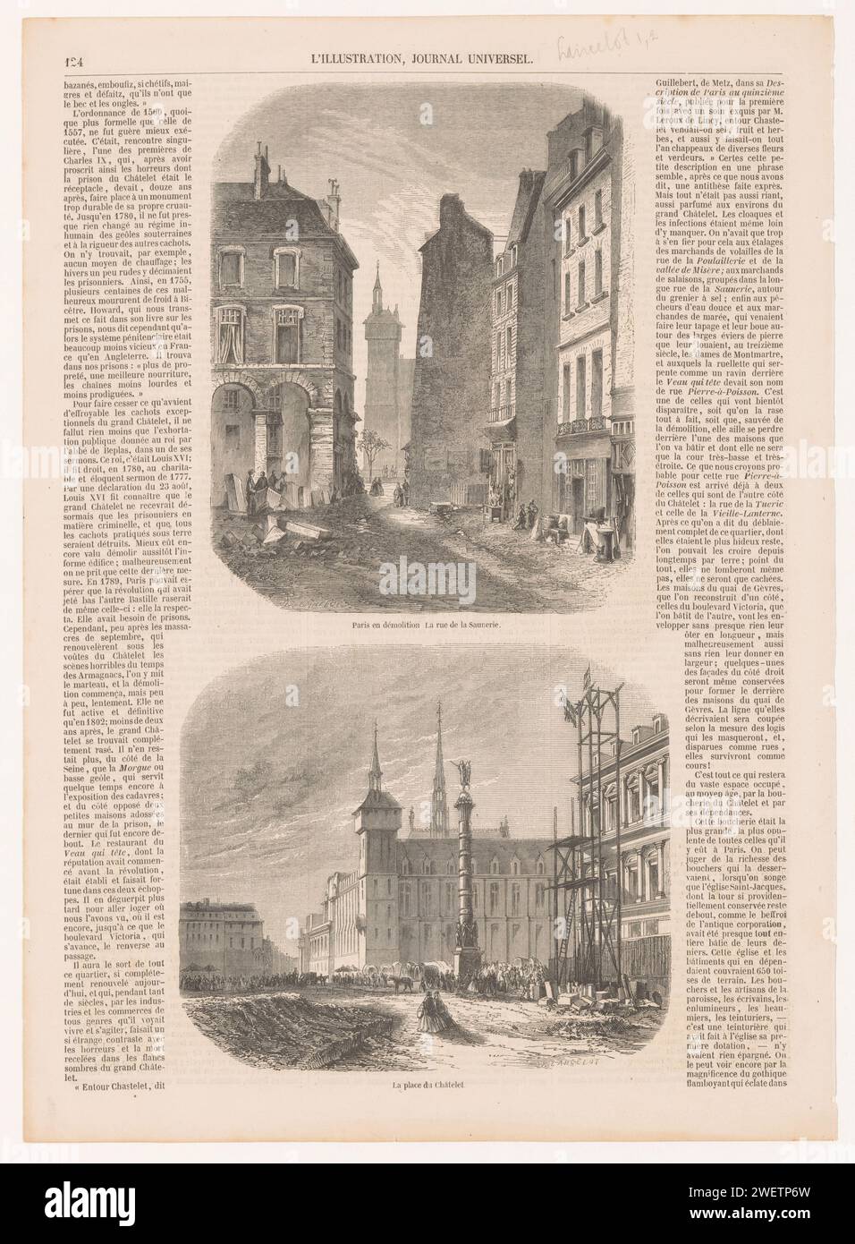 Page from L'Illustration with two images of the demolition and renewal ...