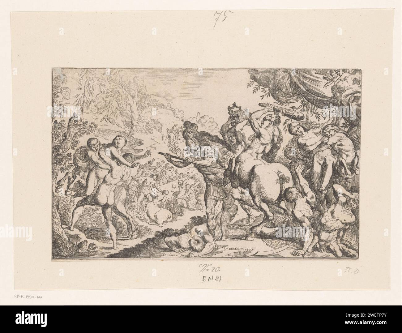 Fight between the Laphiten and the Centauries, Pierre Brebiette, 1625 ...