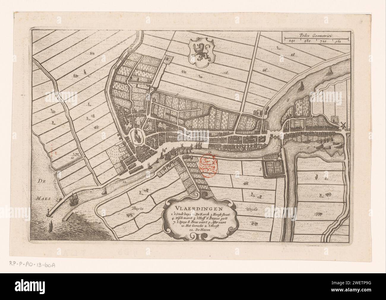 Map of Vlaardingen, Anonymous, 1652 print Map in a nutshell perspective ...
