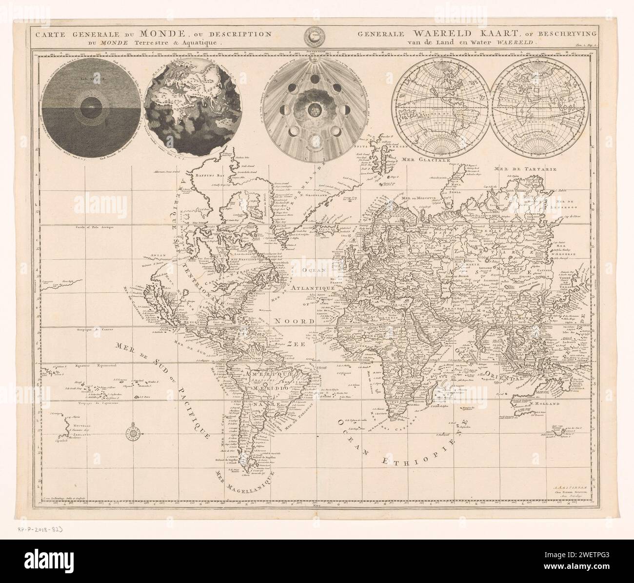 World Map, Johannes L. van Luchtenburg, 1685 - 1711 print World map ...