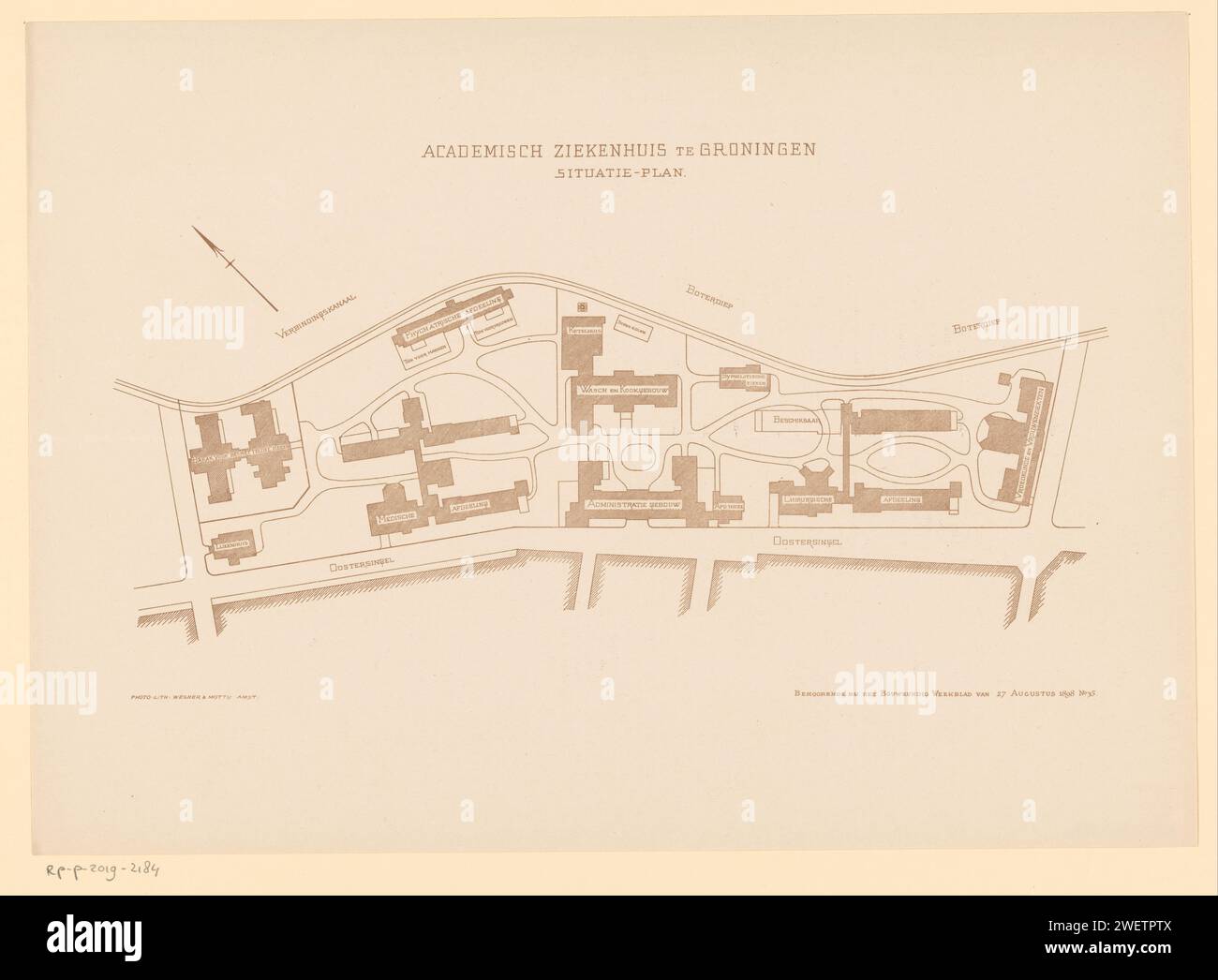 Map of the Academic Hospital in Groningen, Wegner & Mottu, 1898 ...
