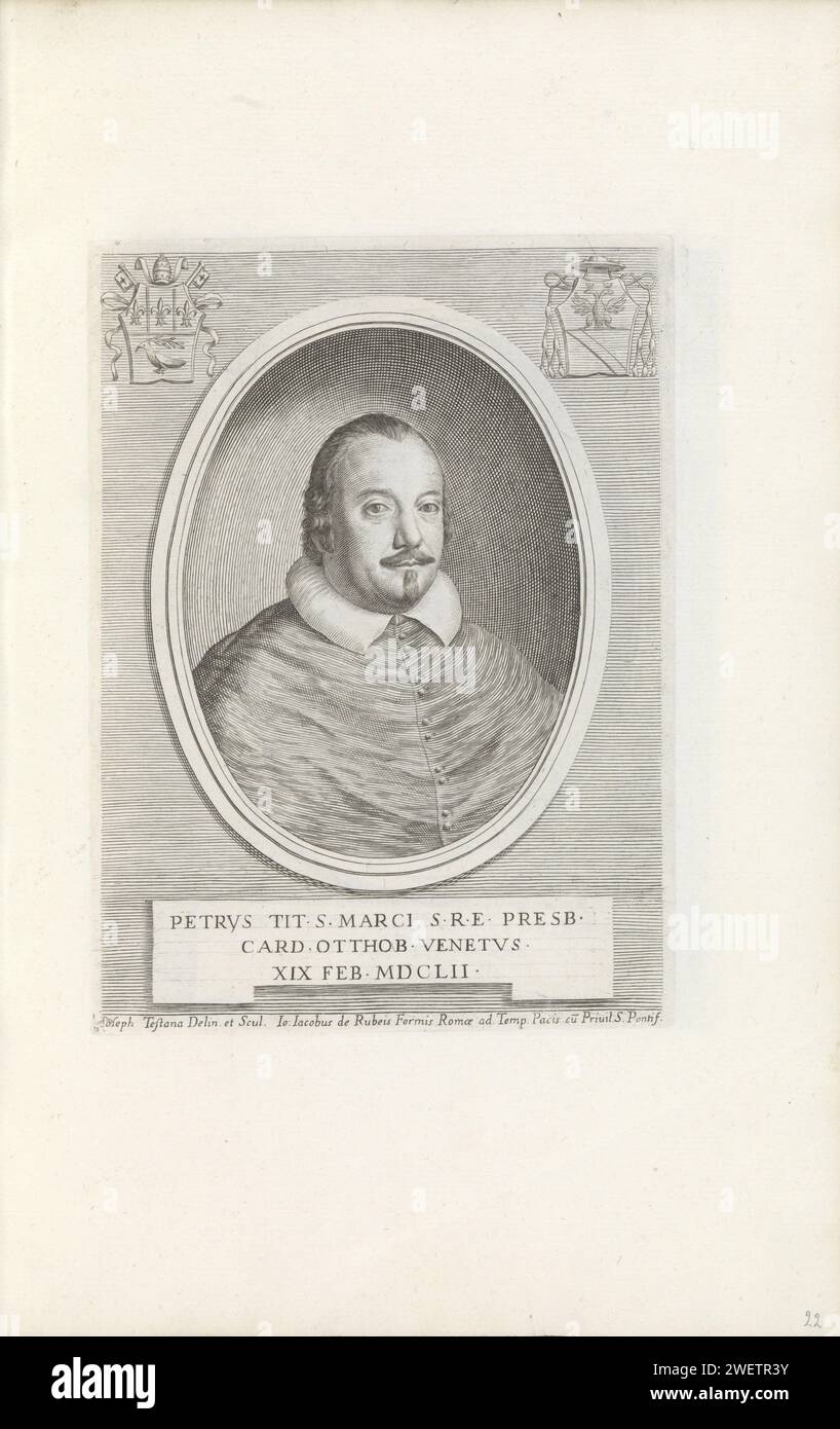 Portrait of Cardinal Pietro Vito Ottoboni, 1658 print Portrait of ...