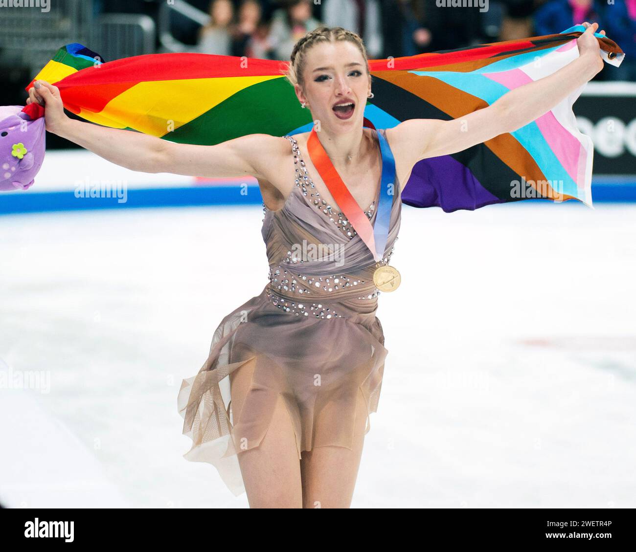 Columbus, Ohio, United States. 26th January, 2024. Amber Glenn skates ...