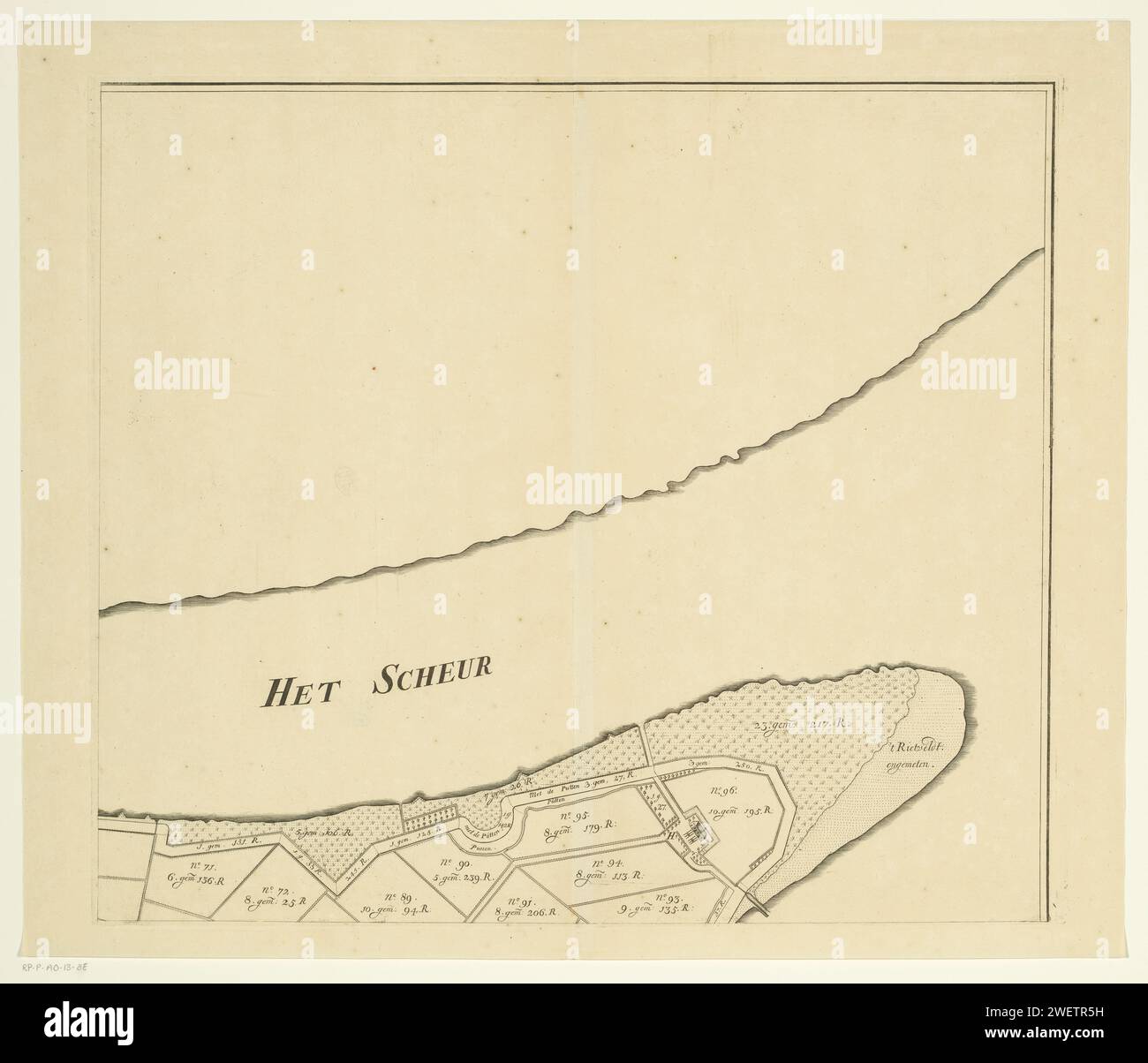 Map of the island of Rozenburg (fourth part of above), Anonymous, 1727 ...