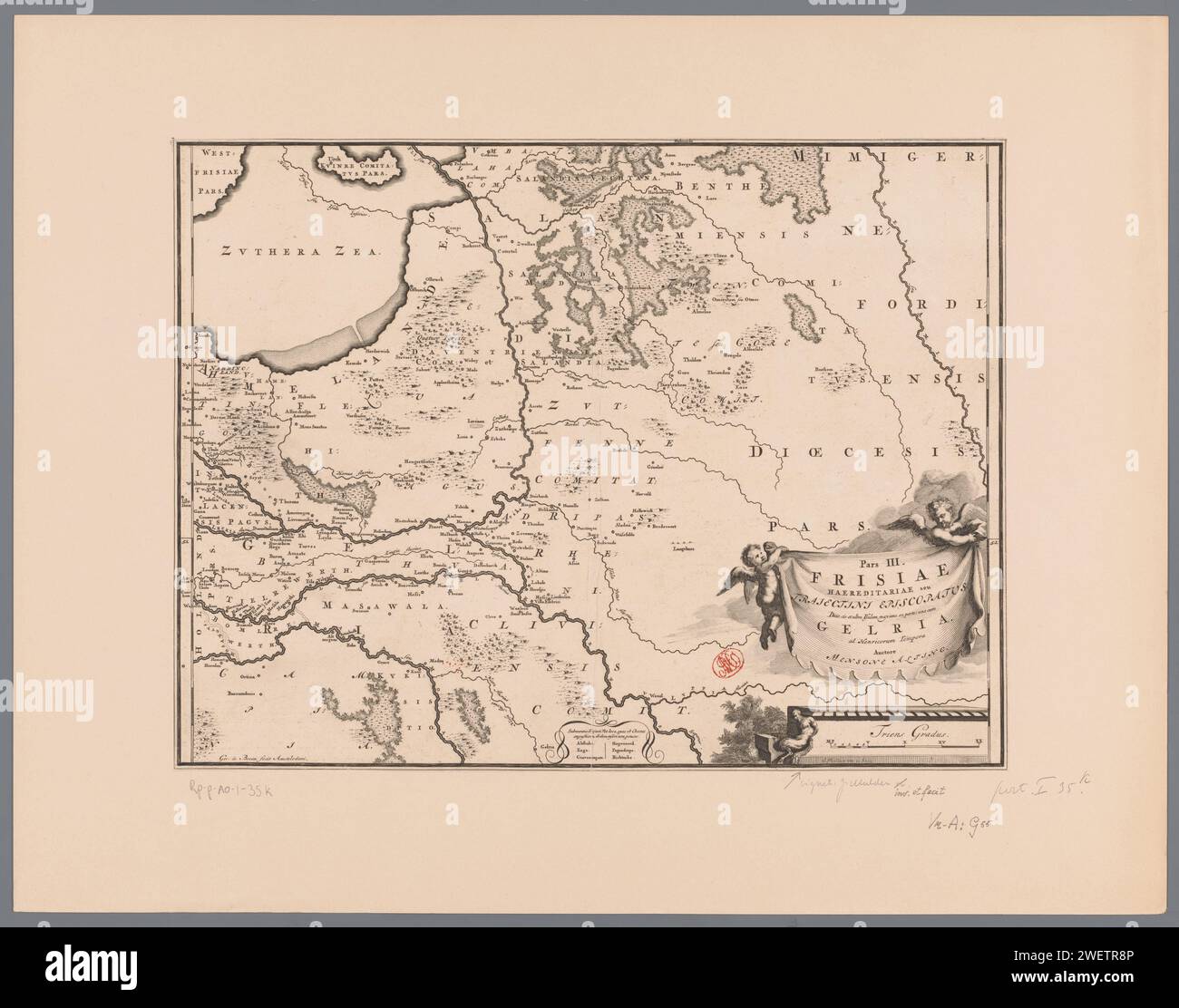 Historical map of the Netherlands with the areas of the Batavians and ...