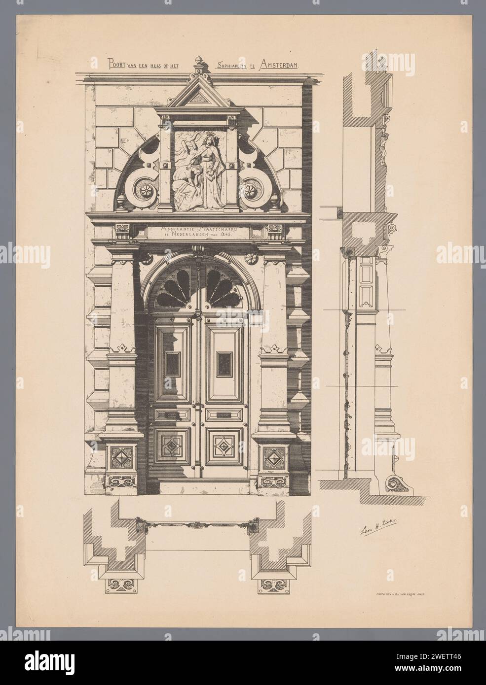Poort design for the premises of insurance company De Nederlanden from ...