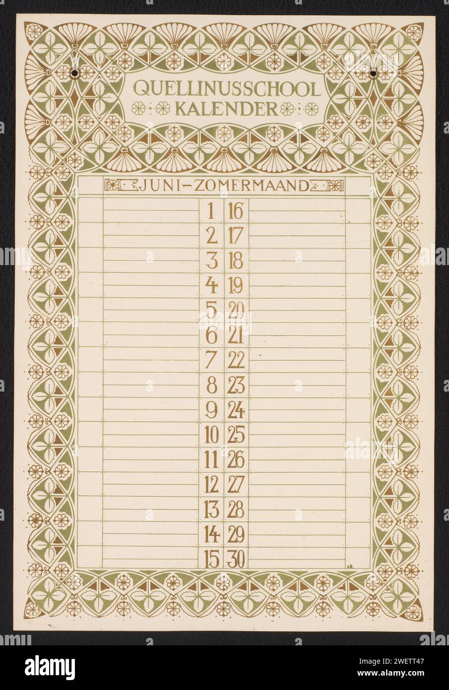 Calendar magazine for the summer month, June, from a calendar of crafts ...