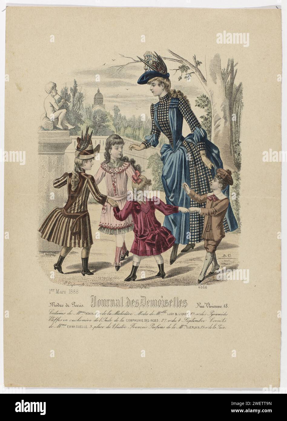 Journal des Demoiselles, March 1, 1888, No. 4666: costumes of Mme ...