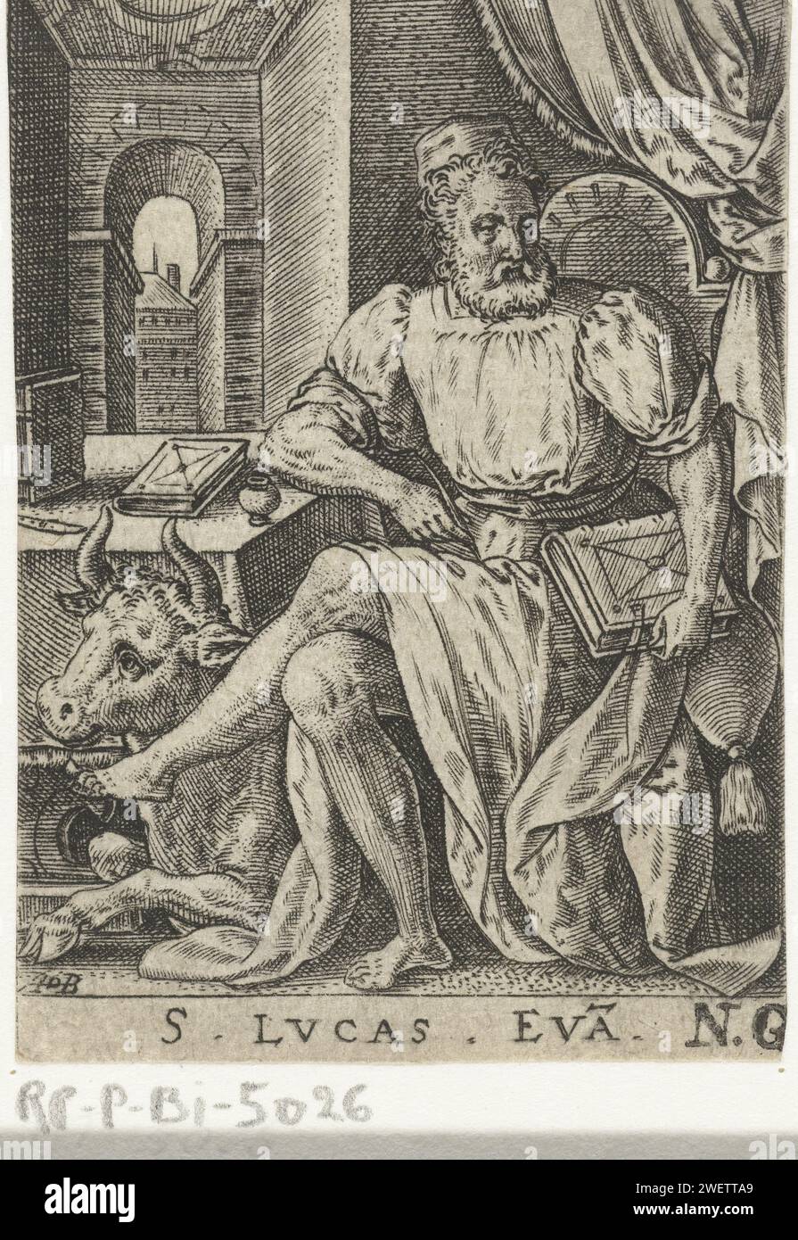 Evangelist Luke, Abraham Bruyn, 1578 print The evangelist Lucas, in his ...