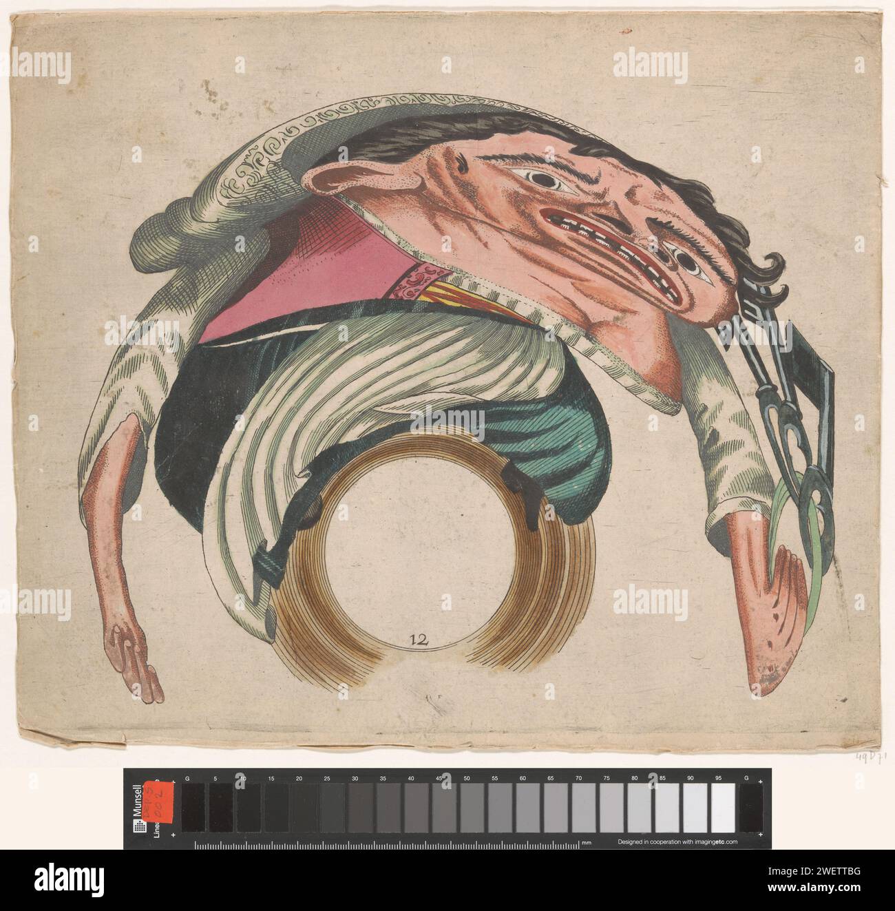 Anamorphosis of a woman with bunch of keys, Anonymous, 1700 - 1850 ...