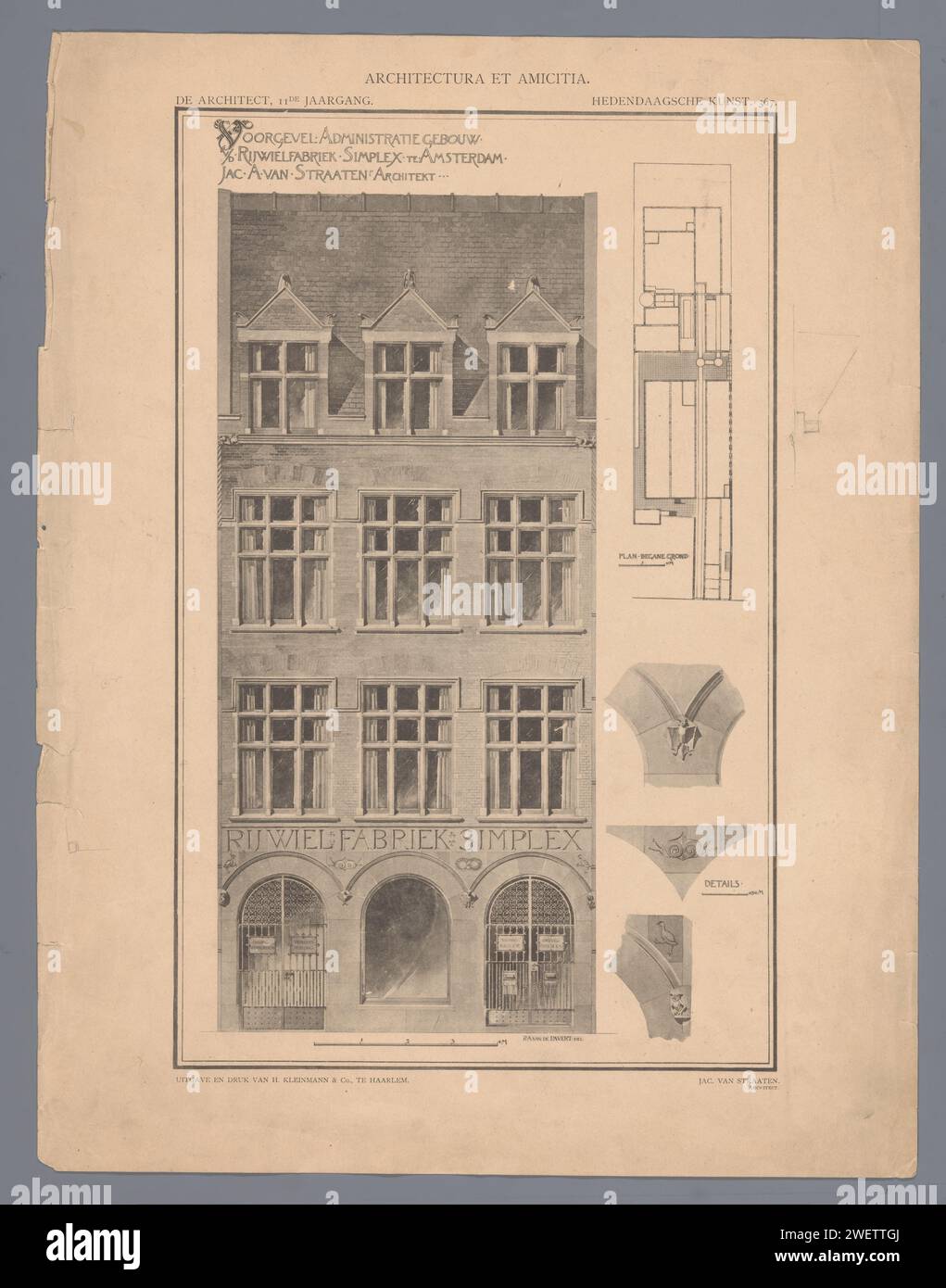 View of the facade of the Administration Building of Rijelfabriek ...