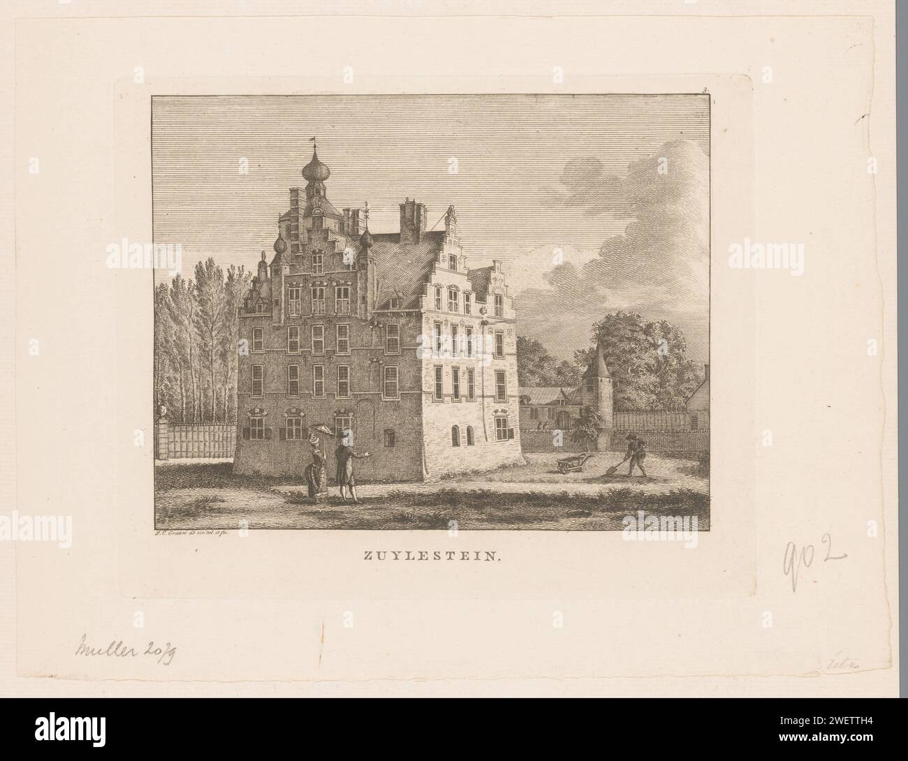 View of Castle Zuilenstein, Jan Evert Grave, 1786 - 1805 print The ...
