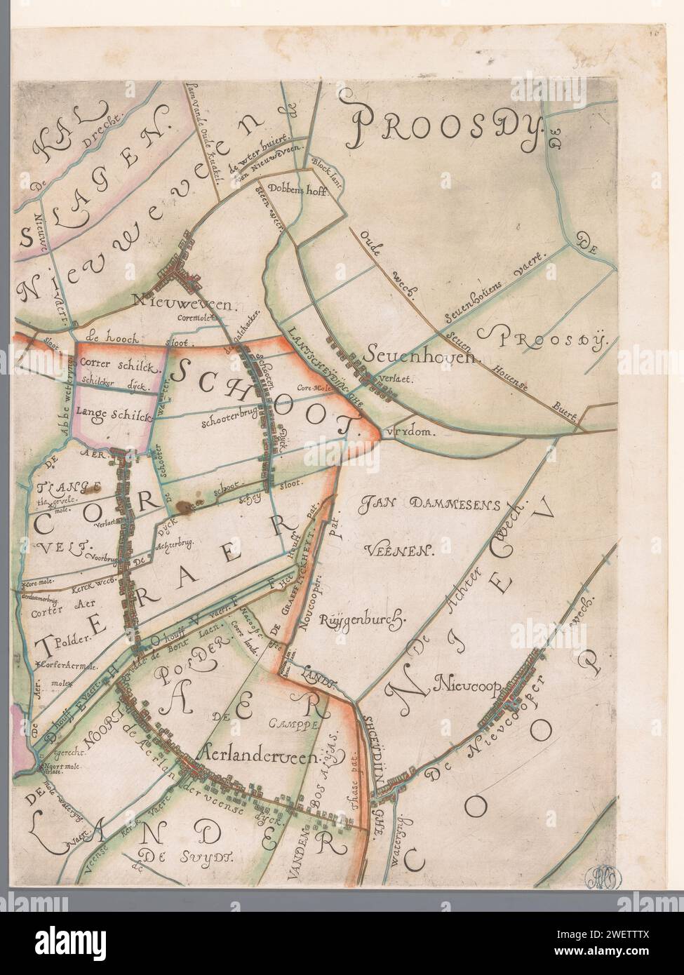 Part of a map of the Rijnland Water Board, with Nieuwveen and Nieuwkoop ...