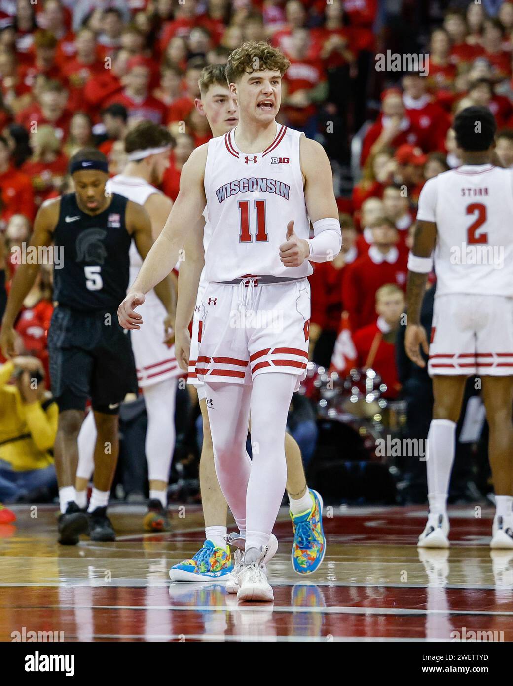 January 26, 2024: Wisconsin Badgers guard Max Klesmit (11) during the ...